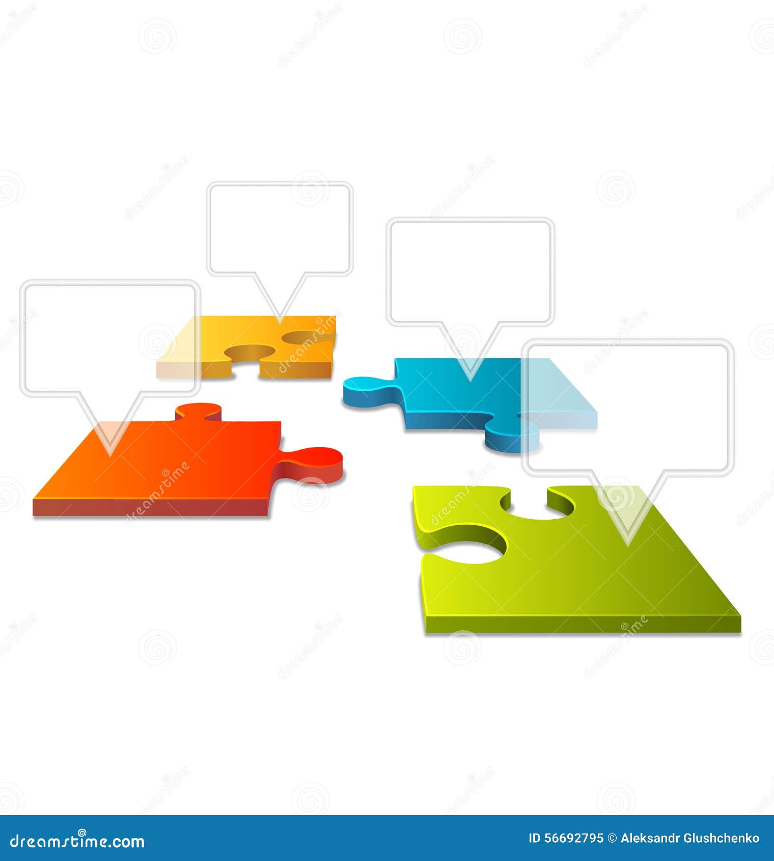 Puzzle Jigsaw Perspective Infographic Element on White Stock Vector ...