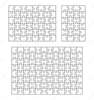 Puzzle. Jigsaw Pieces 24, 48 and 96 Template, Puzzles Shape Blank Grids ...