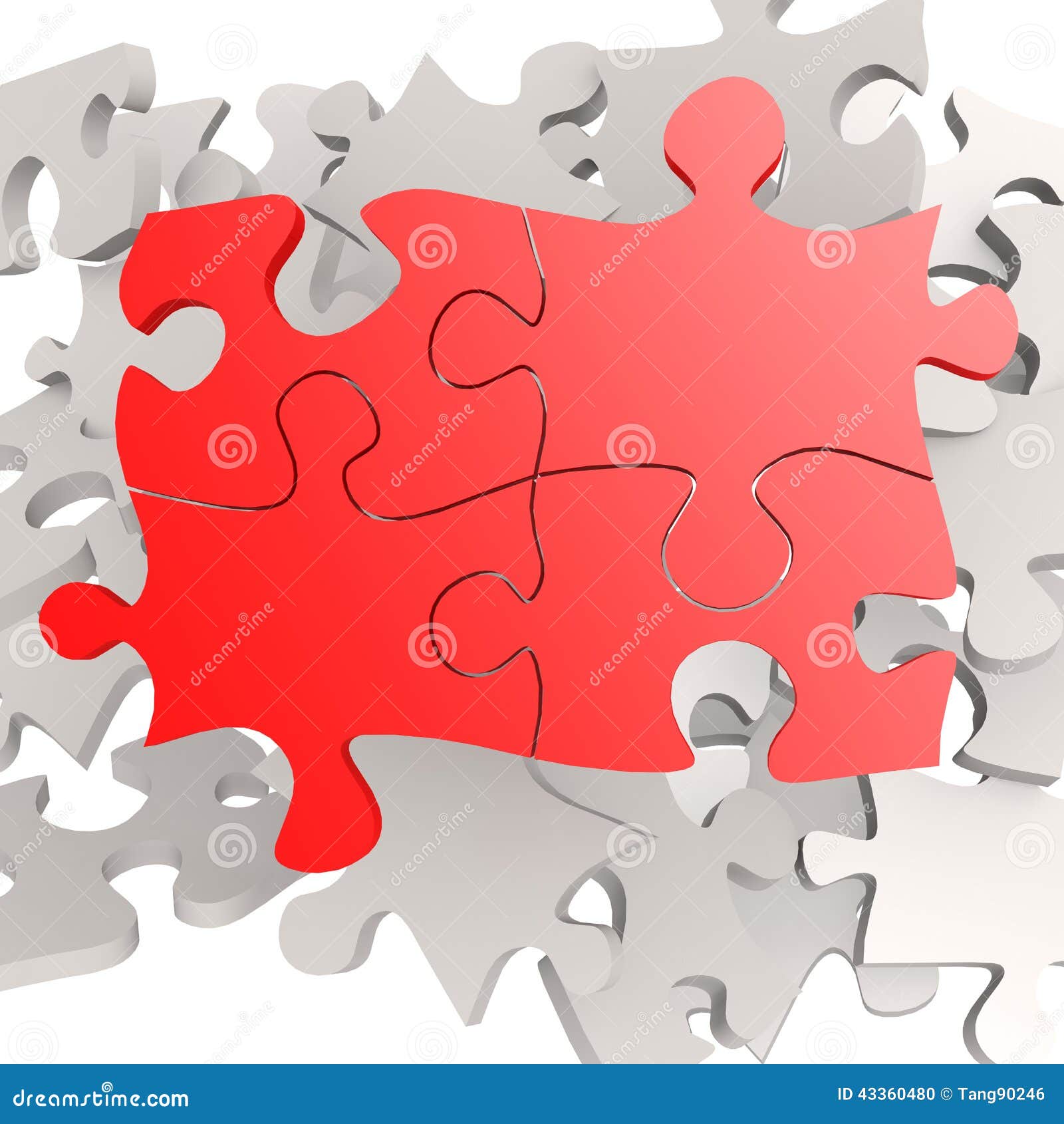Puzzle jigsaw red stock illustration. Illustration of creative - 43360480