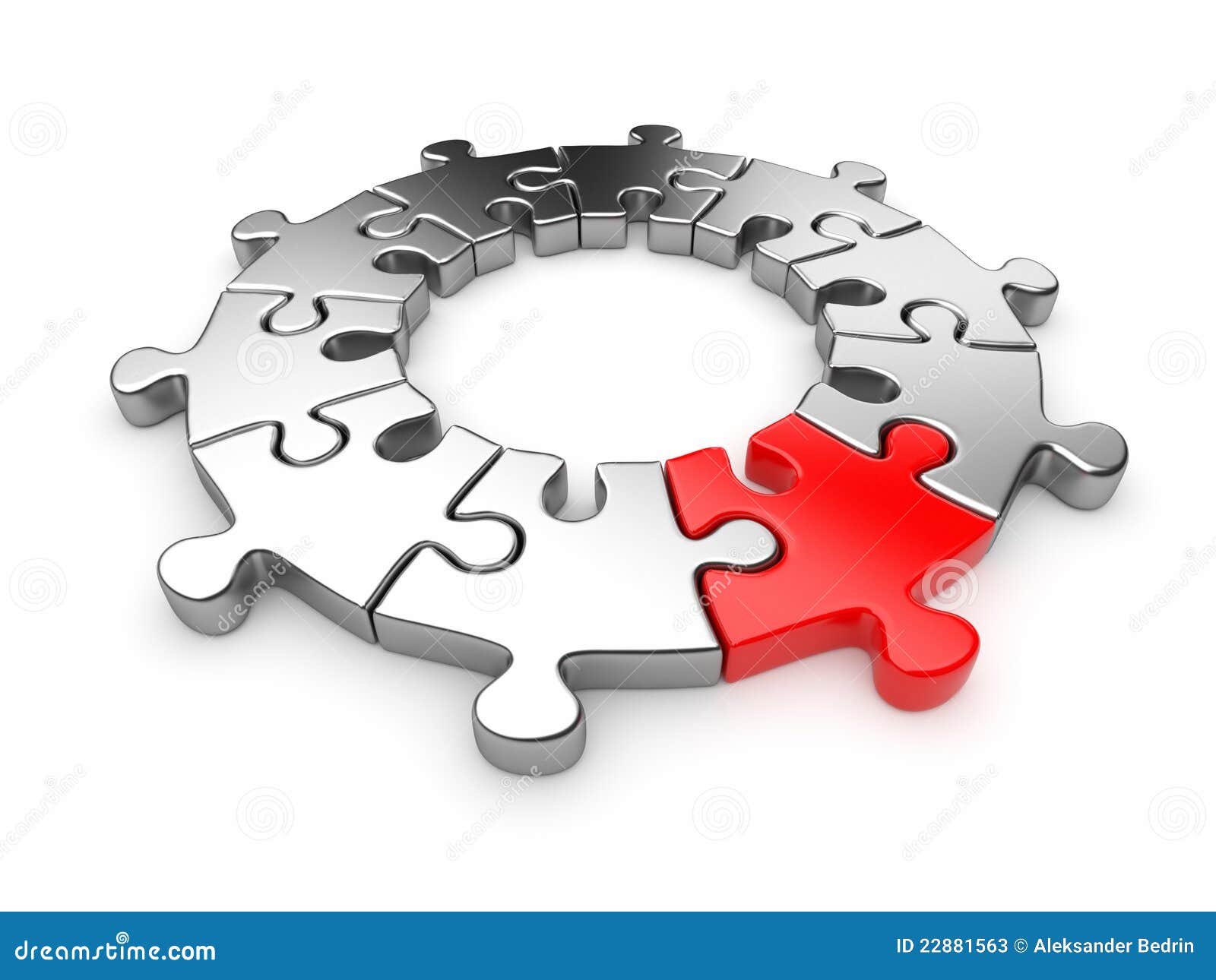 Puzzle Jigsaw Ring 3D. Innovation Stock Illustration - Illustration of ...