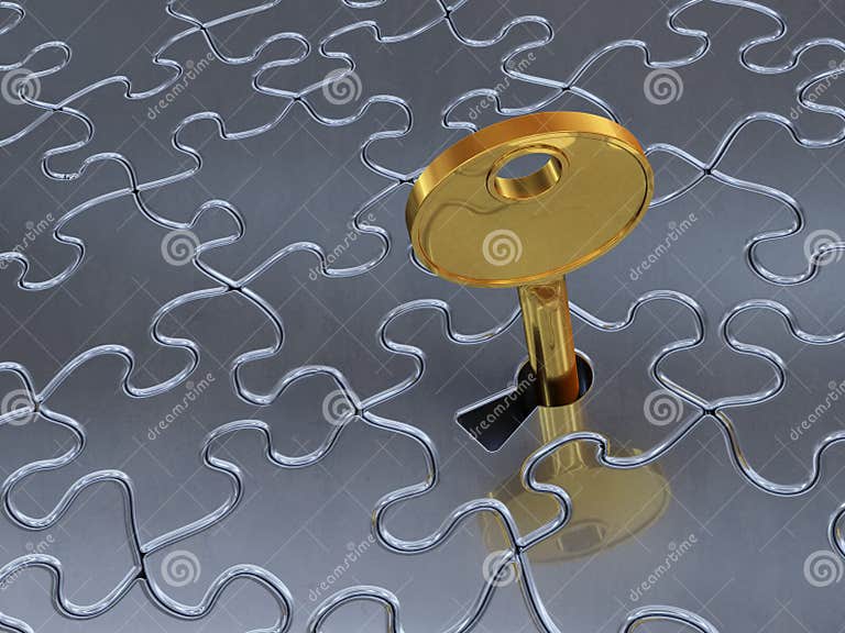 The puzzle key stock illustration. Illustration of teamwork - 14047228