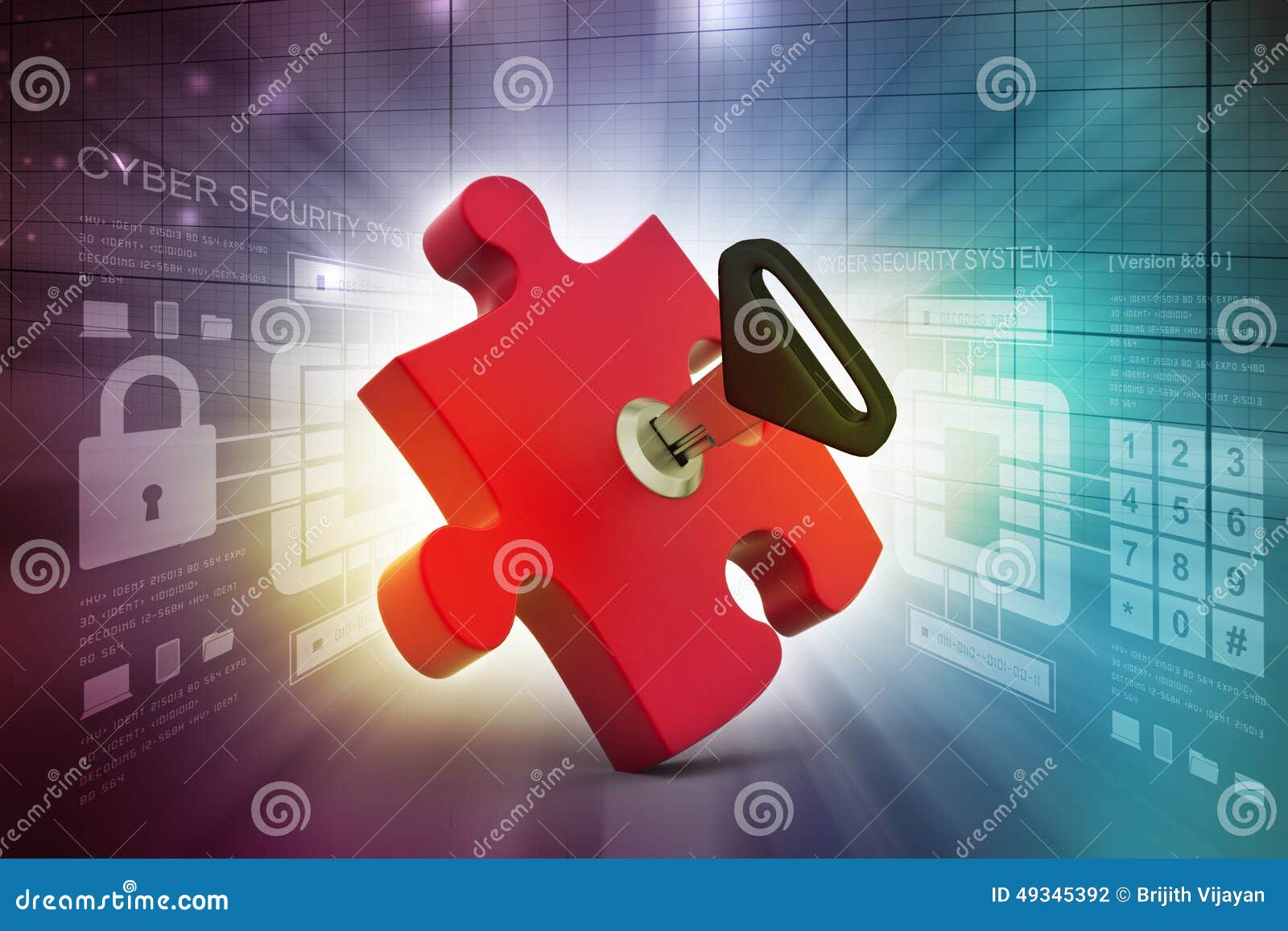 Puzzle and key stock illustration. Illustration of home - 49345392