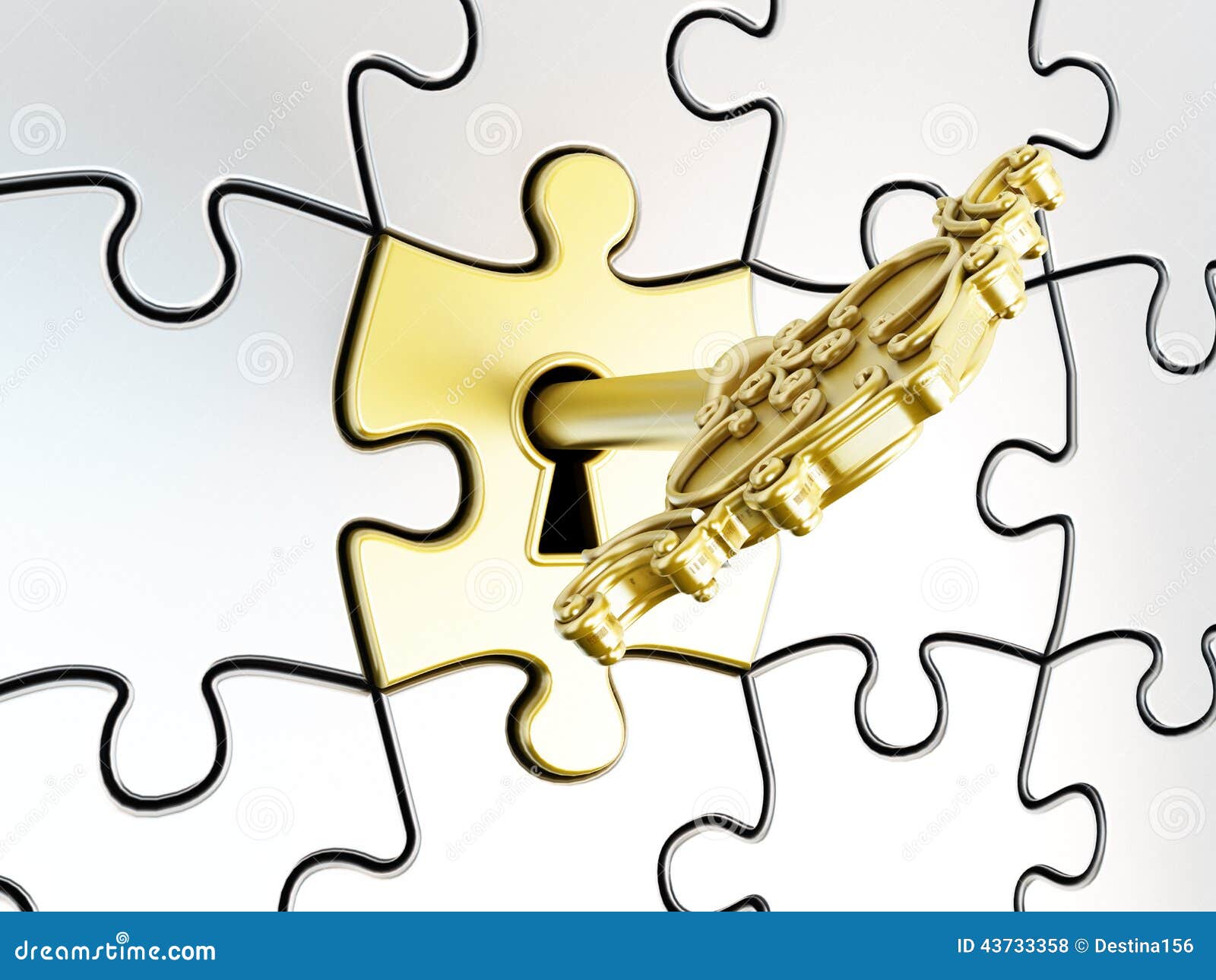 Puzzle key stock photo. Image of puzzle, gate, connection - 43733358