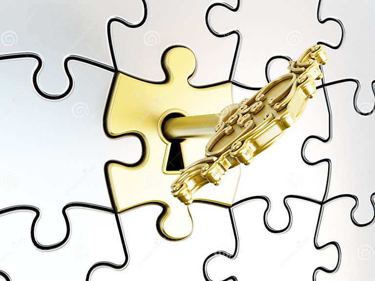 Puzzle key stock photo. Image of puzzle, gate, connection - 43733358