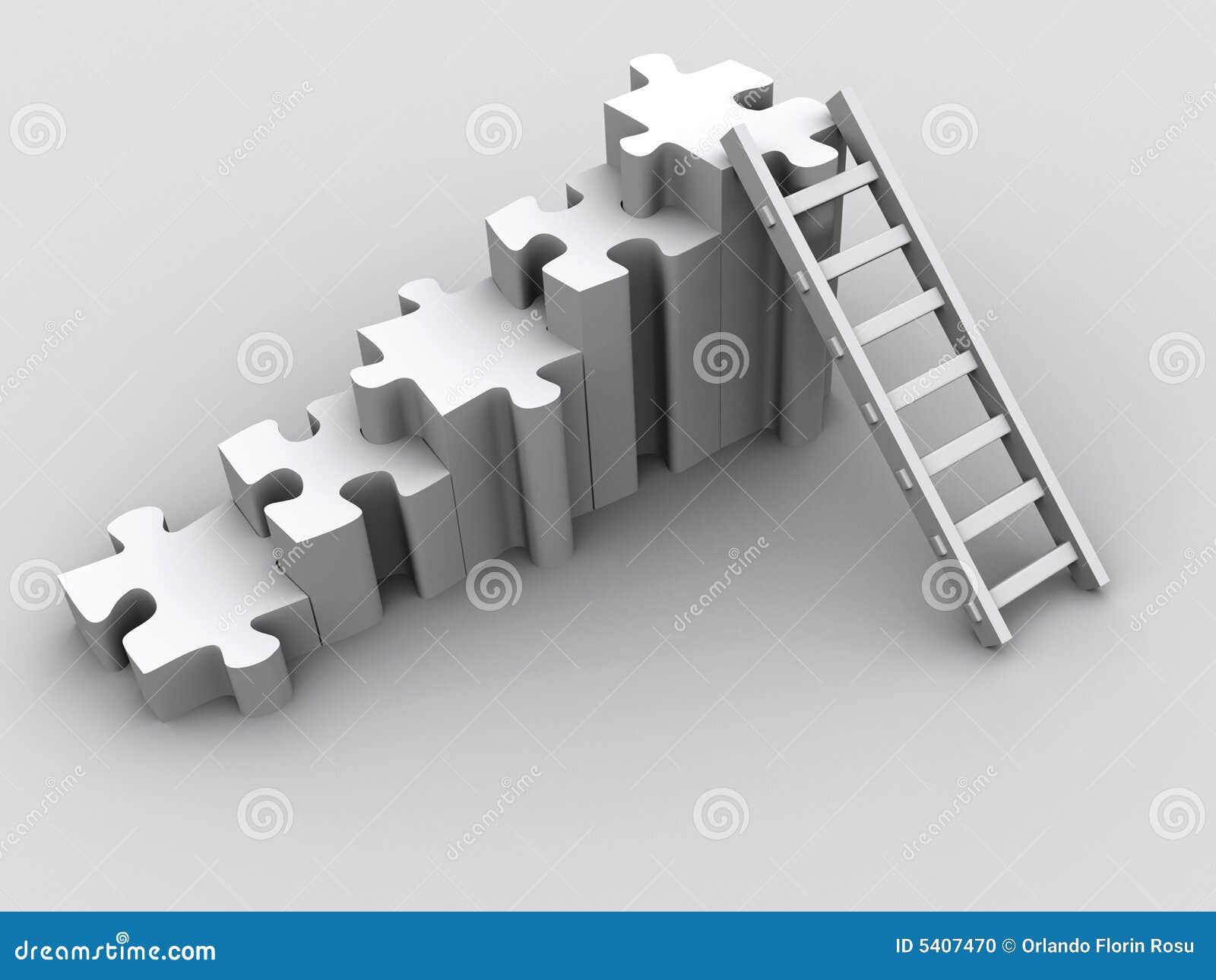 Puzzle and ladder stock illustration. Illustration of white - 5407470