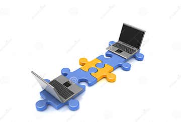 Puzzle_laptop stock illustration. Illustration of isolated - 11667380