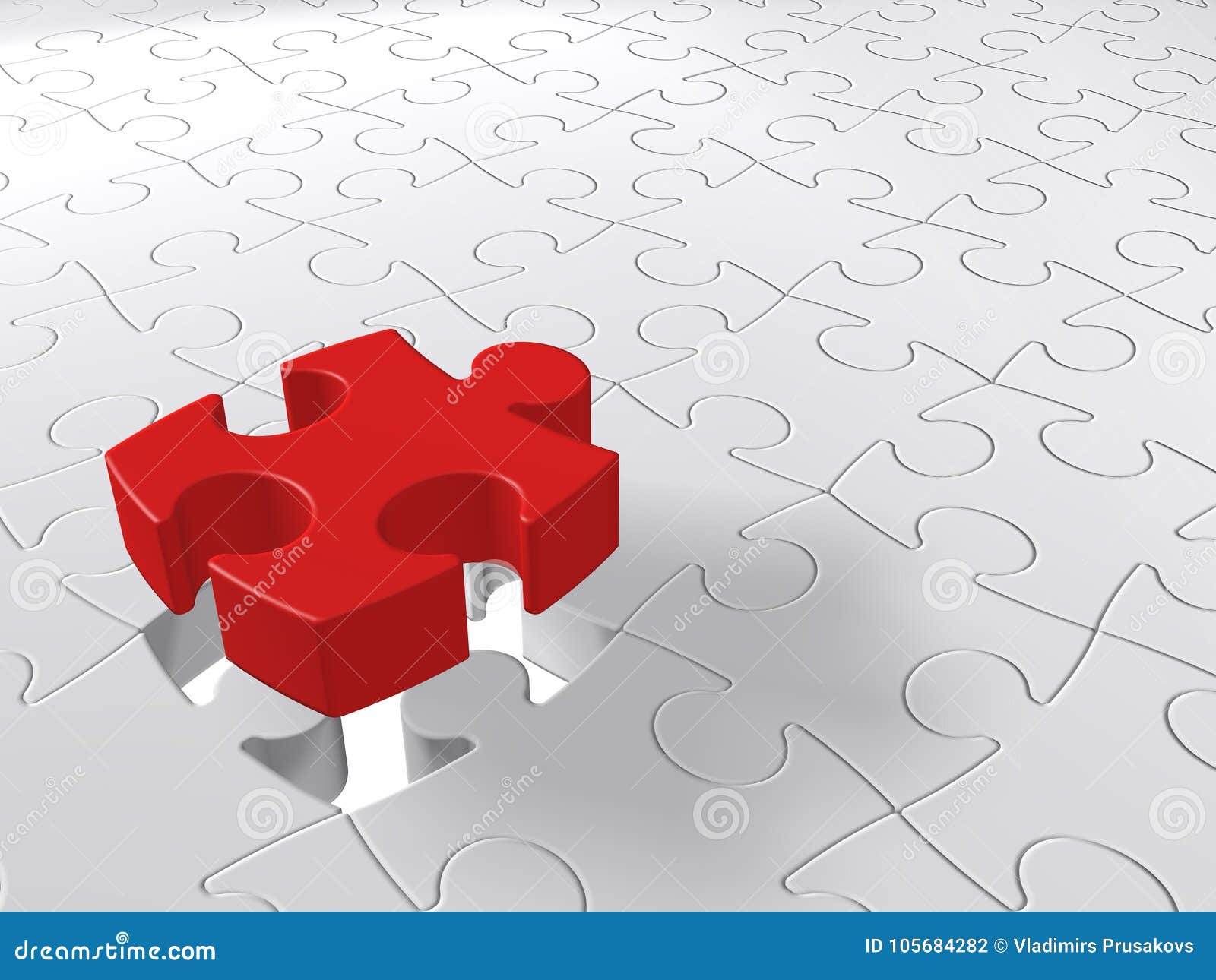 Puzzle Last Piece Coming Down, Jigsaw Concept, White Background Stock ...