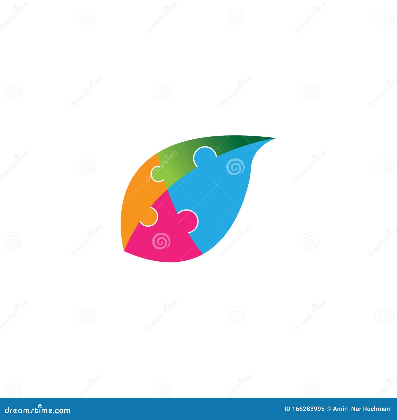 Puzzle Leaf Logo Vector Icon Template Stock Vector - Illustration of ...