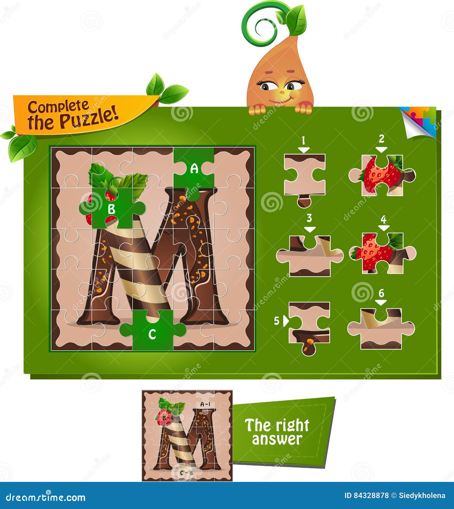 Puzzle Letters of the Alphabet M Stock Illustration - Illustration of ...