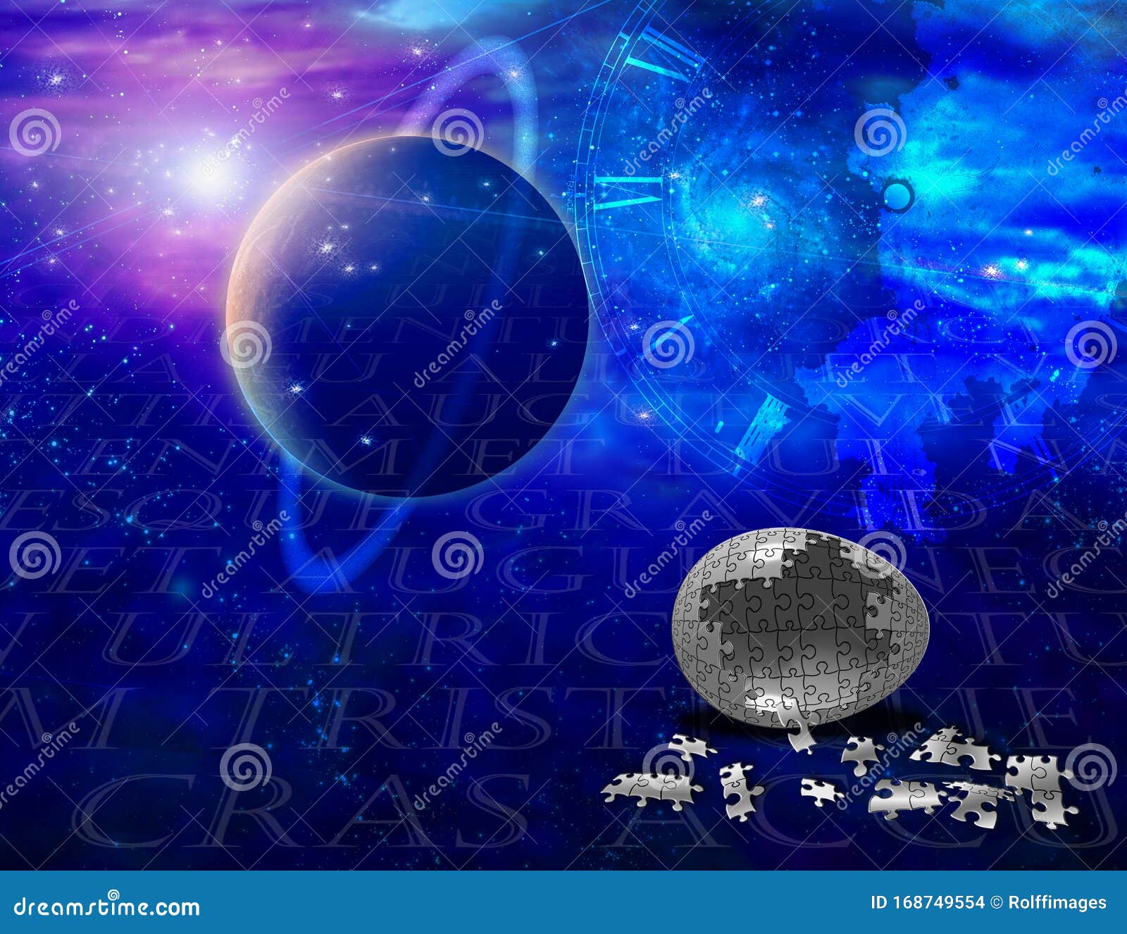 The puzzle of life stock illustration. Illustration of galaxy - 168749554