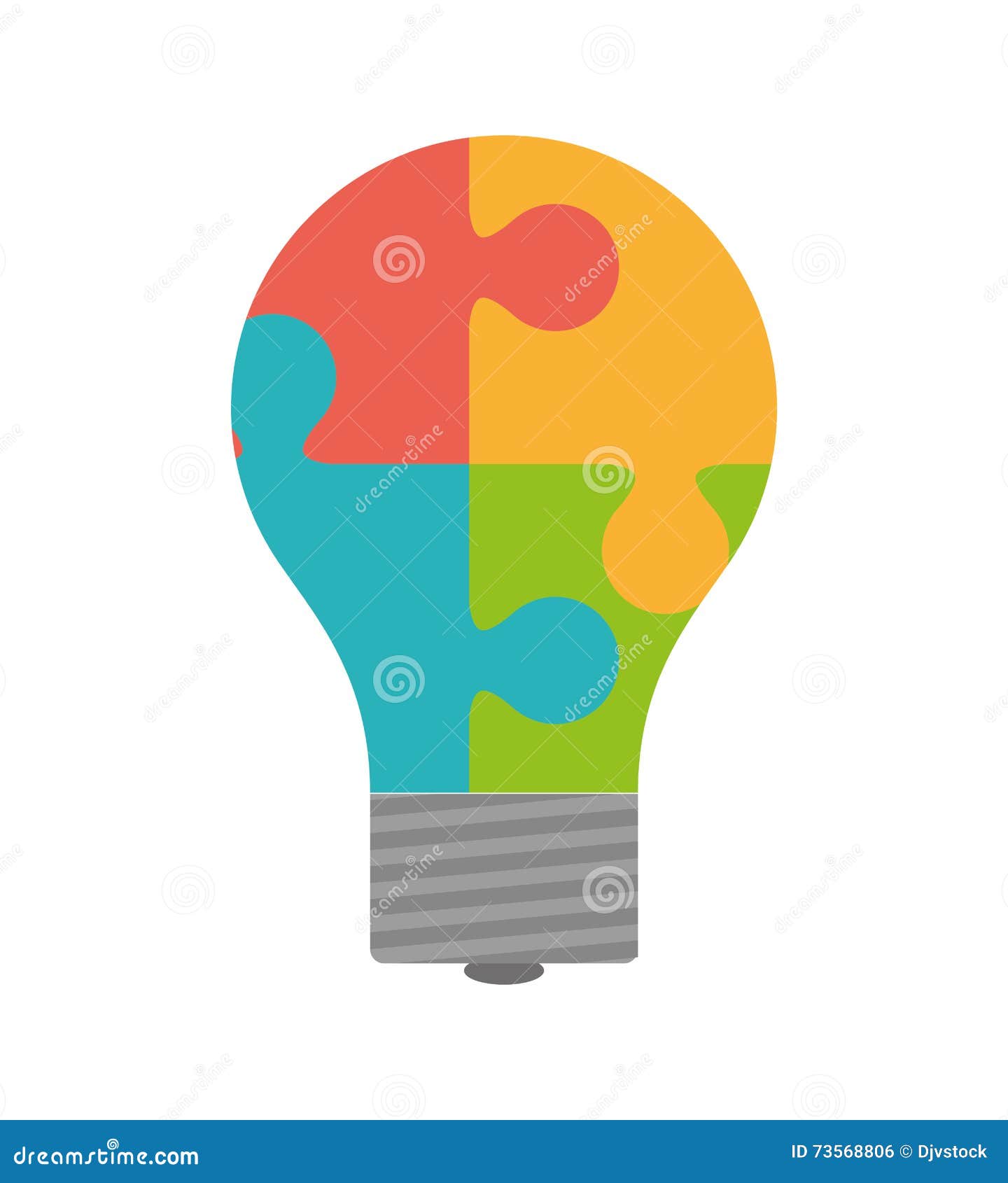 Puzzle and Light Bulb Icon. Piece of Game Design. Vector Graphic Stock ...