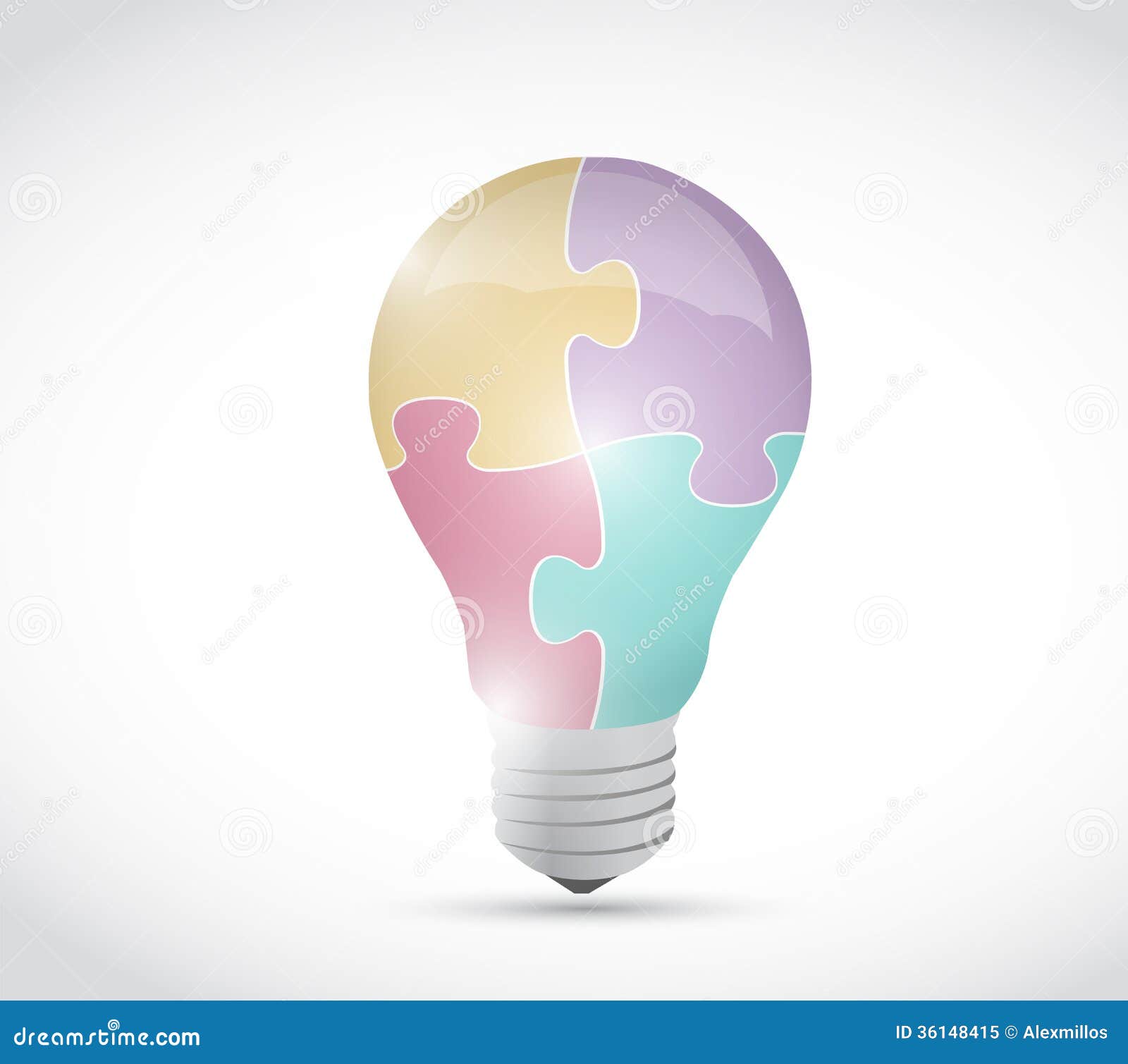 Puzzle Light Bulb Illustration Design Stock Illustration - Illustration ...