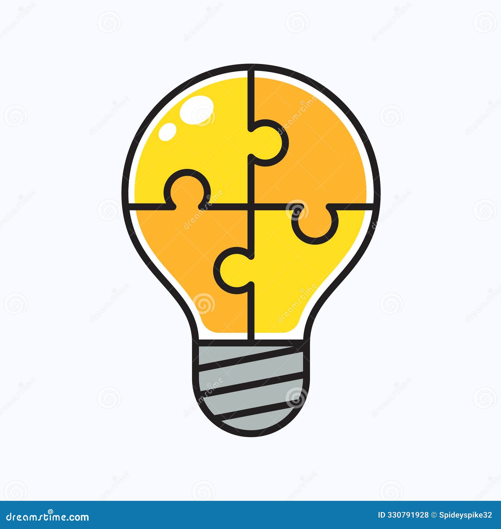 The Puzzle of Light Bulb. Isolated Vector Illustration Stock ...
