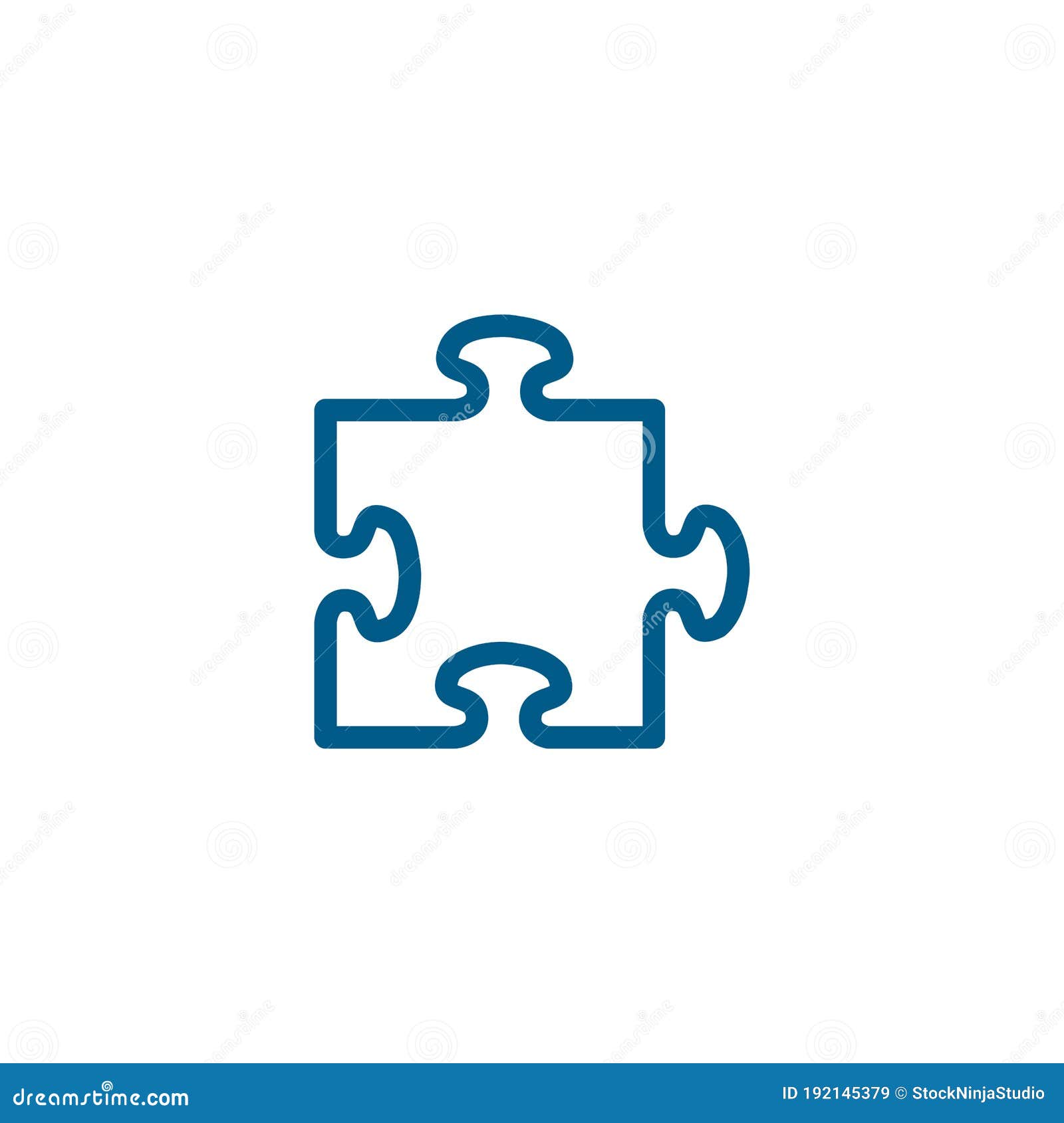 Puzzle Line Blue Icon on White Background. Blue Flat Style Vector ...