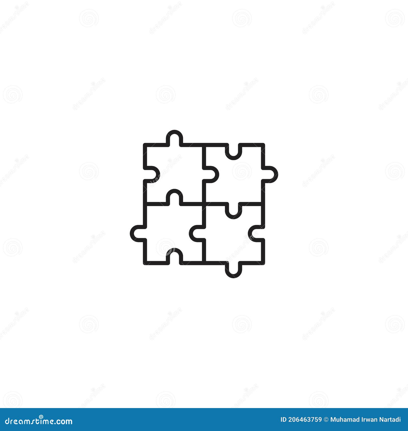 Puzzle line icon vector stock vector. Illustration of pattern - 206463759