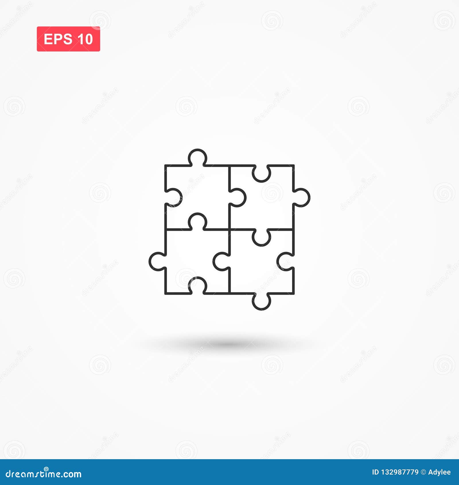 Puzzle line icon vector 2 stock vector. Illustration of logo - 132987779