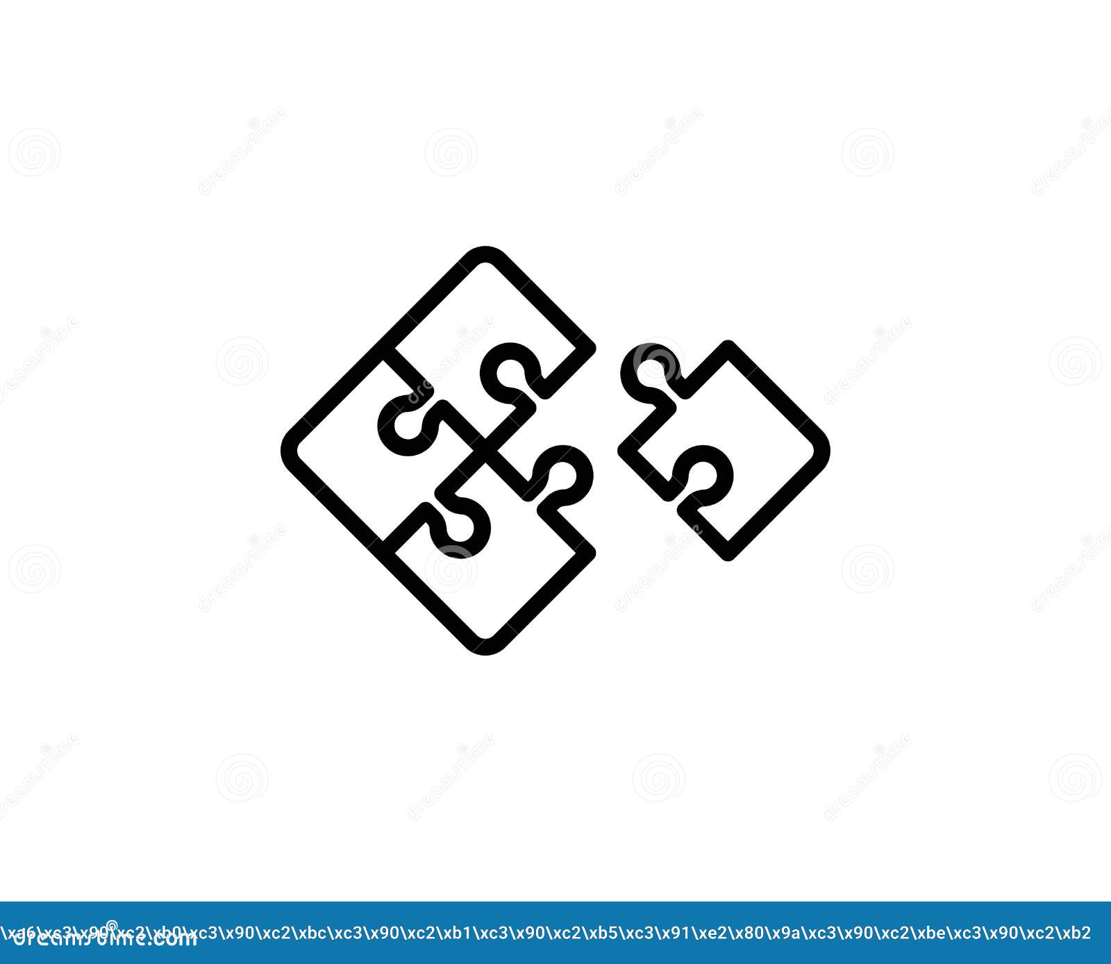 Puzzle line icon stock vector. Illustration of piece - 186928560