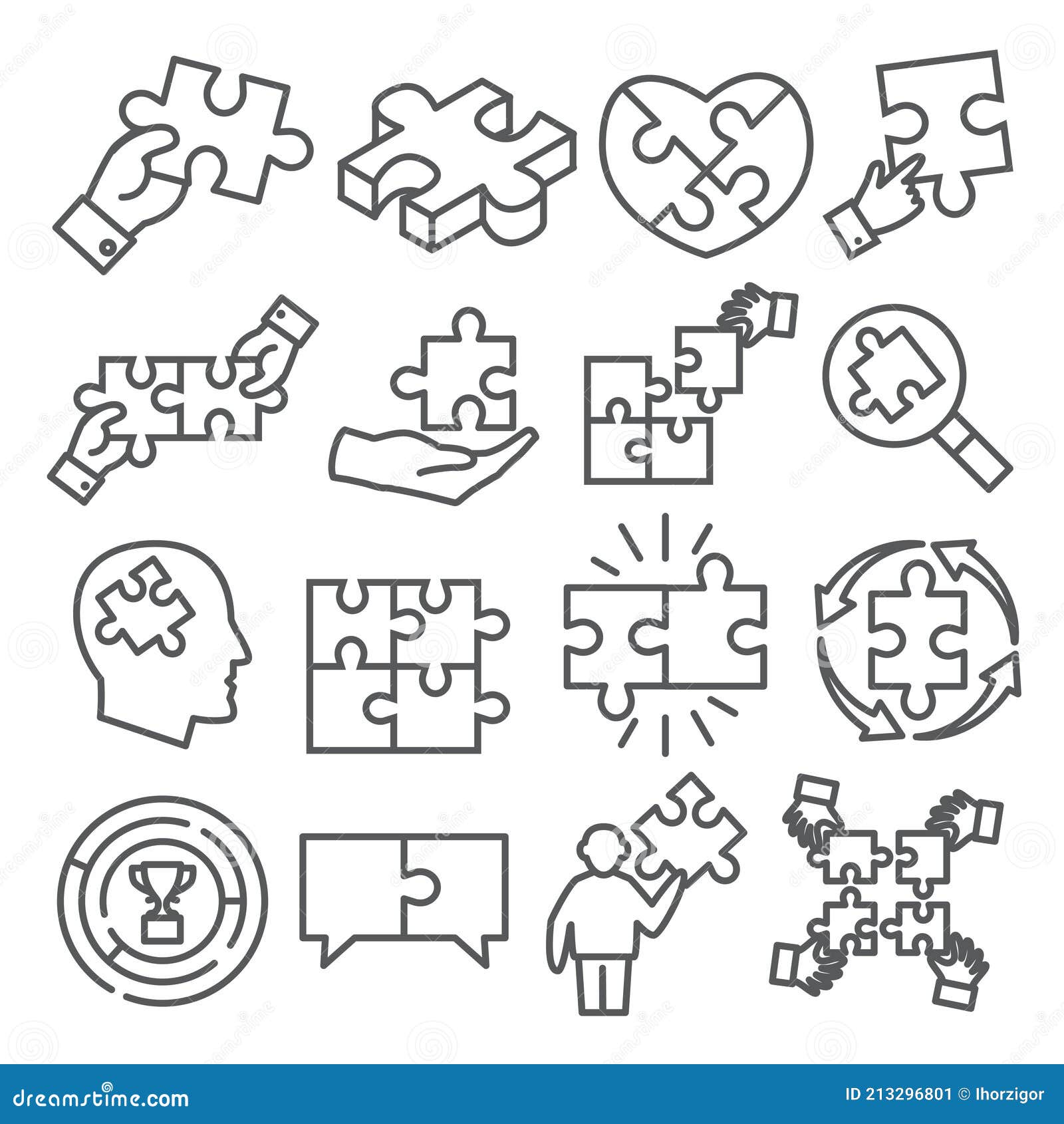 Puzzle Line Icon Outline Vector. Puzzles Grid Template 10x6. Jigsaw ...
