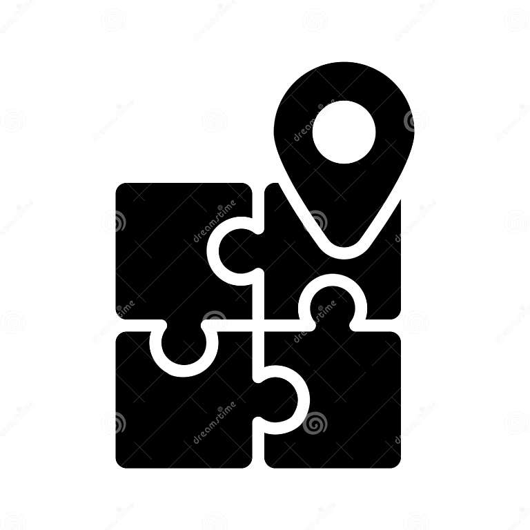 Puzzle with Location Pin, Symbolizing Coordination in Different ...