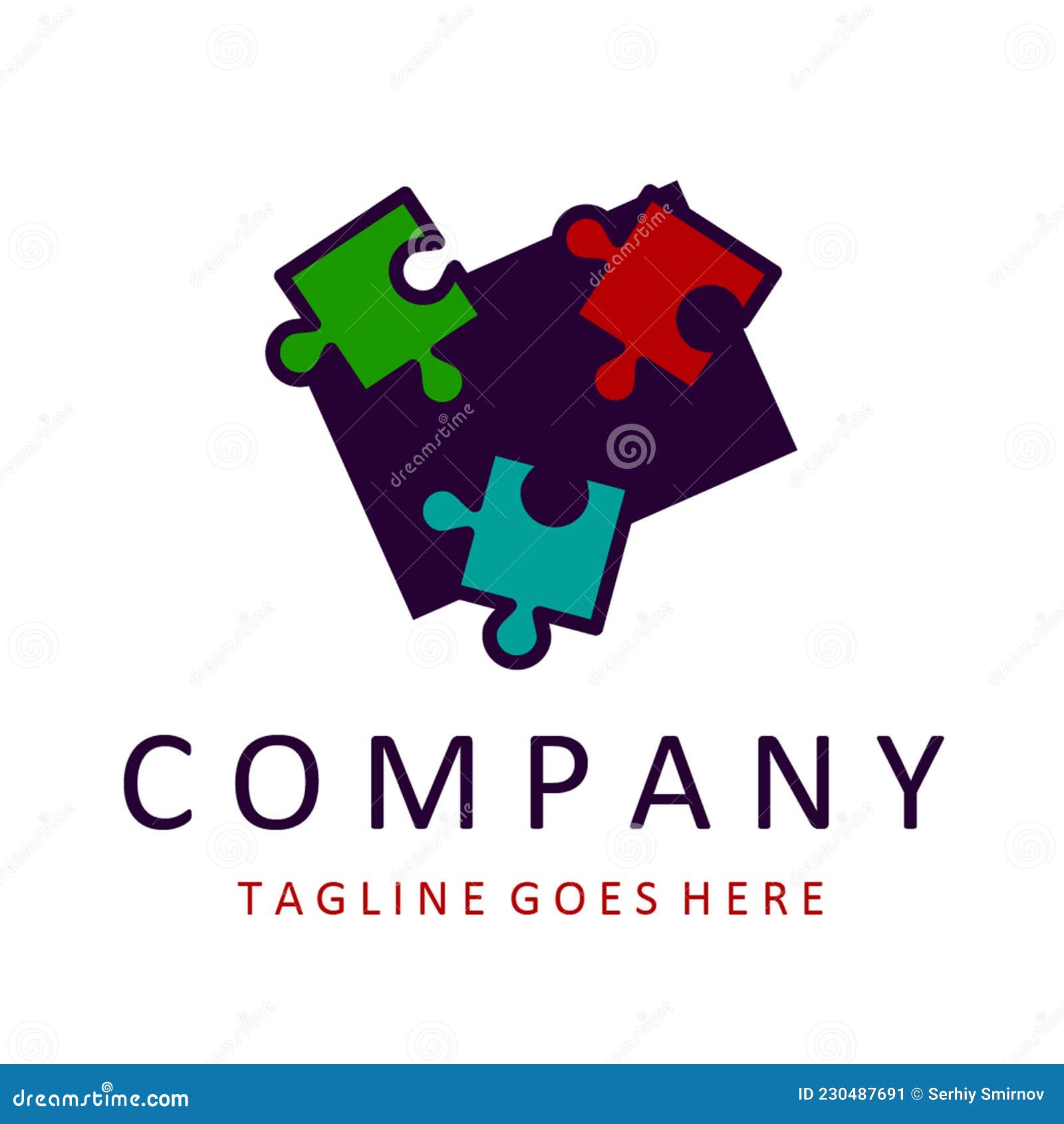 Puzzle Logo. Abstract Symbol Icon. EPS 10 Vector, Grouped for Easy ...