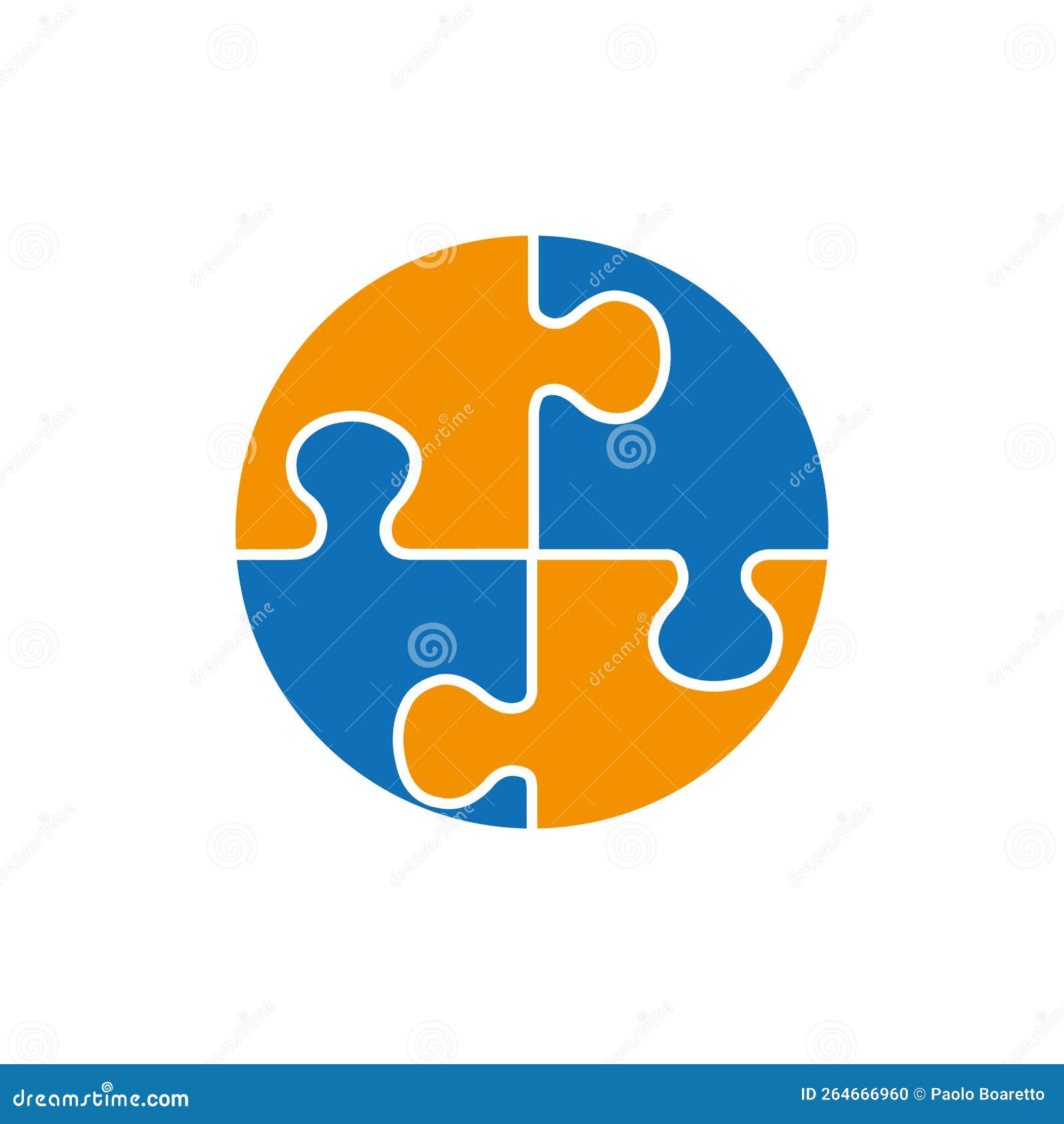 Puzzle Logo Design Vector, on White Background Stock Illustration ...