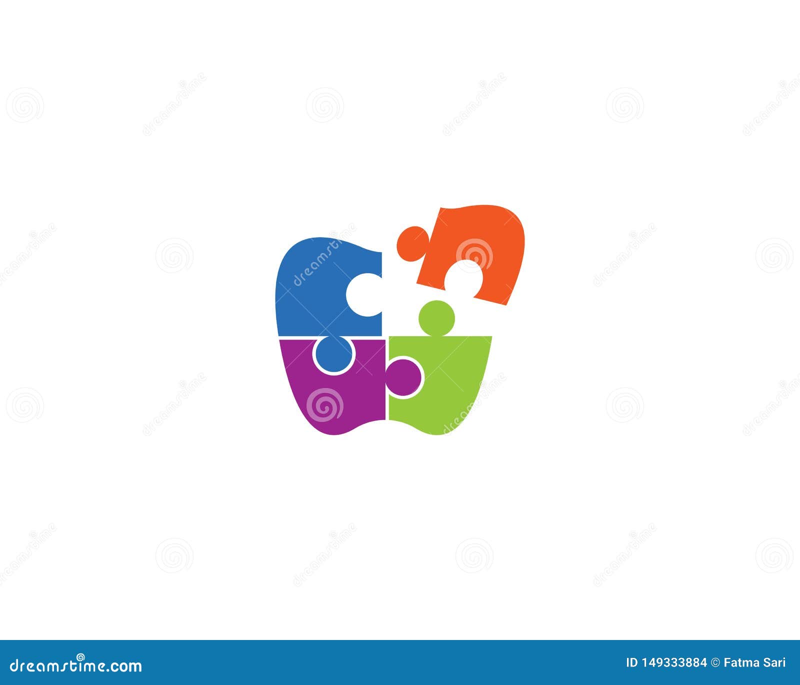 Puzzle logo template stock vector. Illustration of join - 149333884