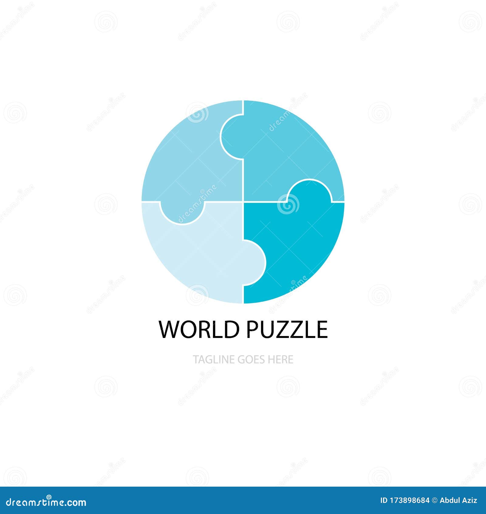Puzzle logo vector stock vector. Illustration of studio - 173898684