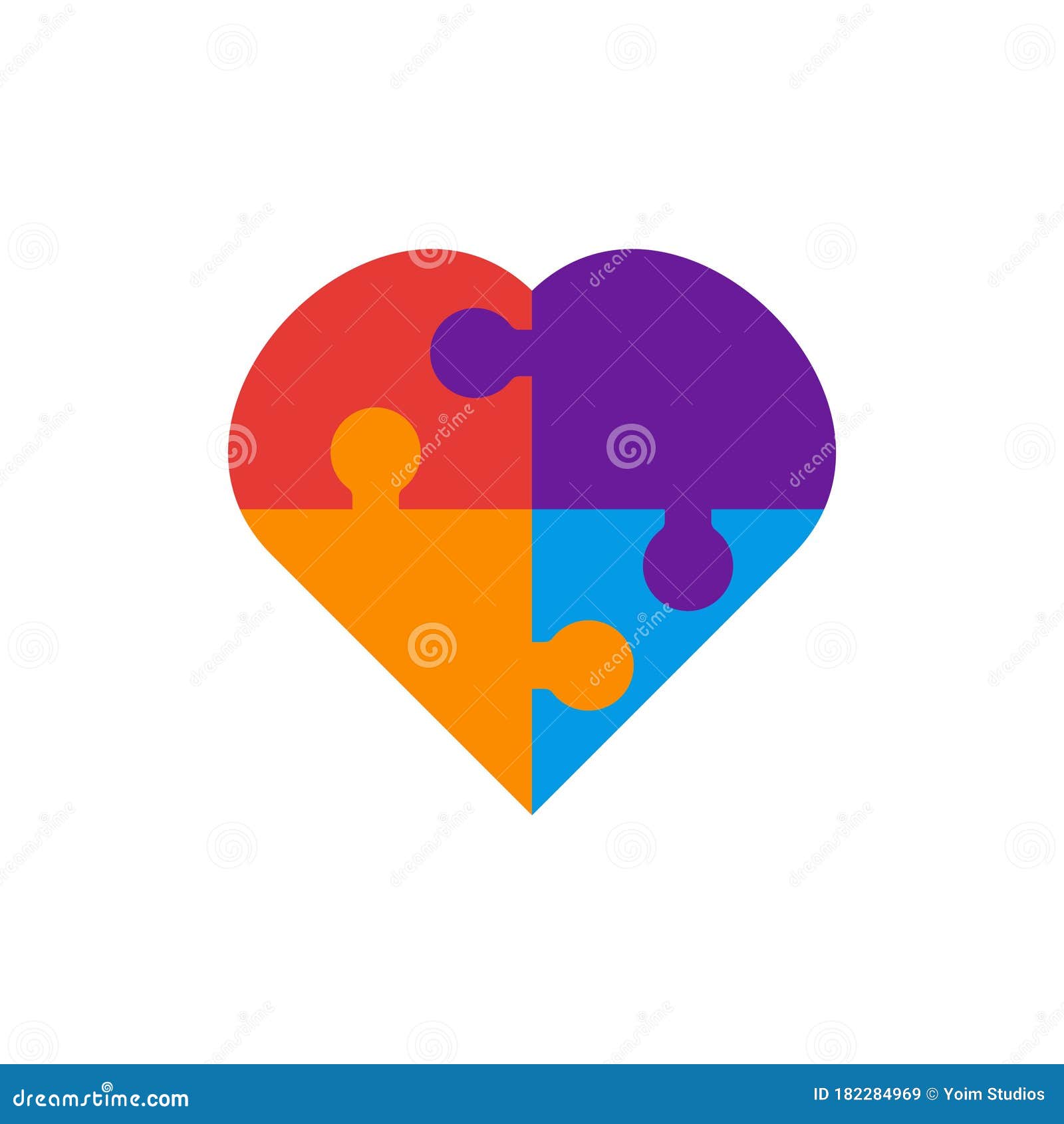 Puzzle Love Heart Vector Graphic Design Illustration Stock Vector ...