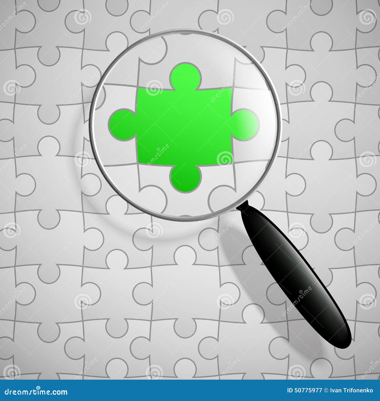 Puzzle and magnifier stock vector. Illustration of error - 50775977