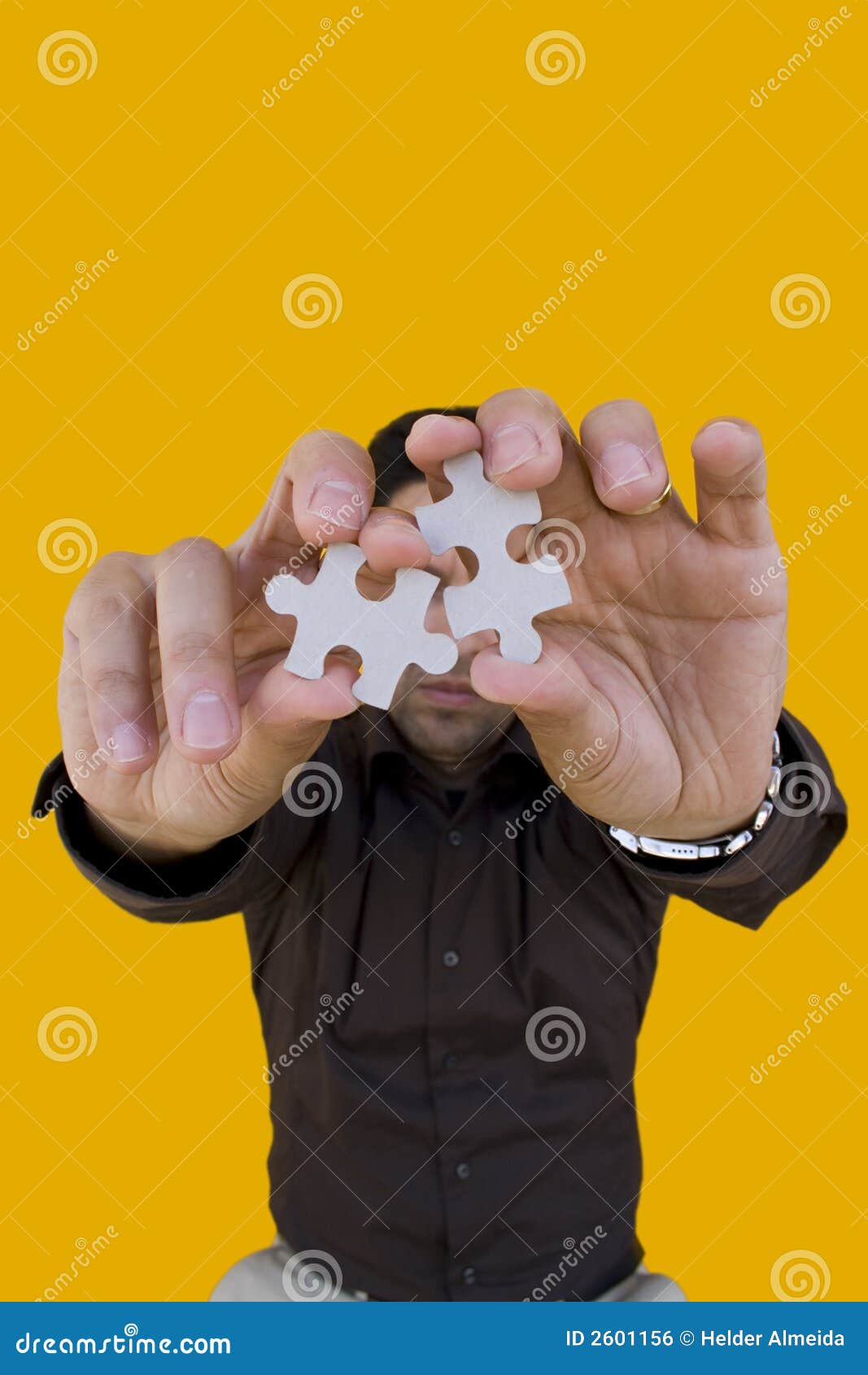 Puzzle man stock photo. Image of business, installing - 2601156