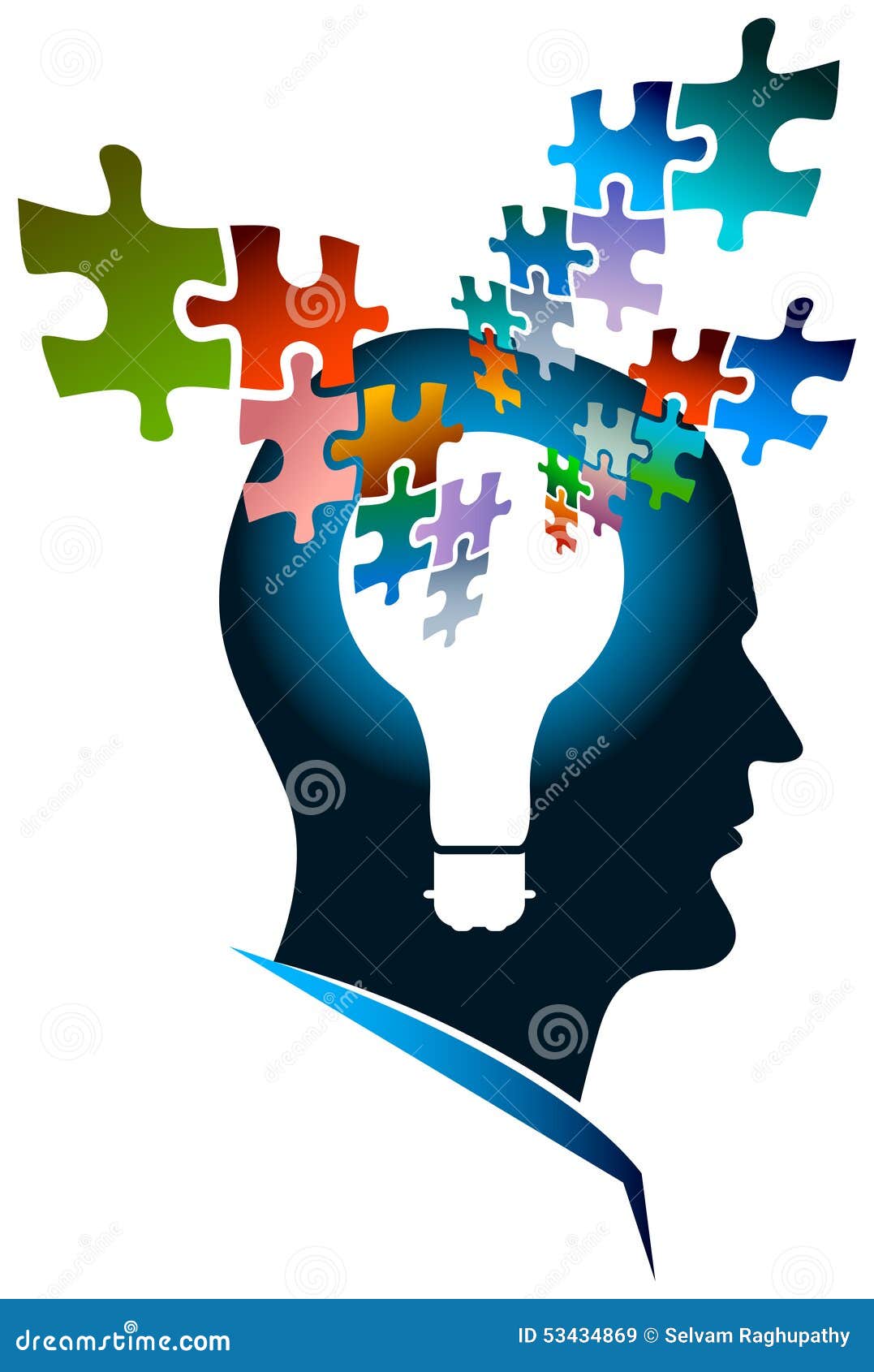 Puzzle man stock vector. Illustration of glowing, data - 53434869