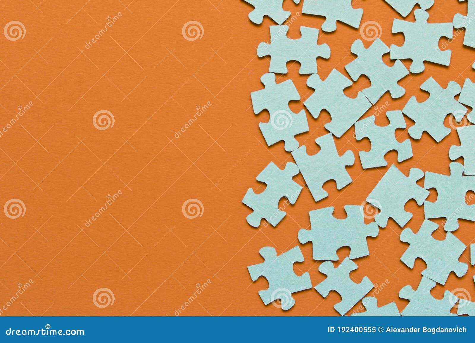 Puzzle. Many Puzzle Pieces on an Orange Background Stock Image - Image ...