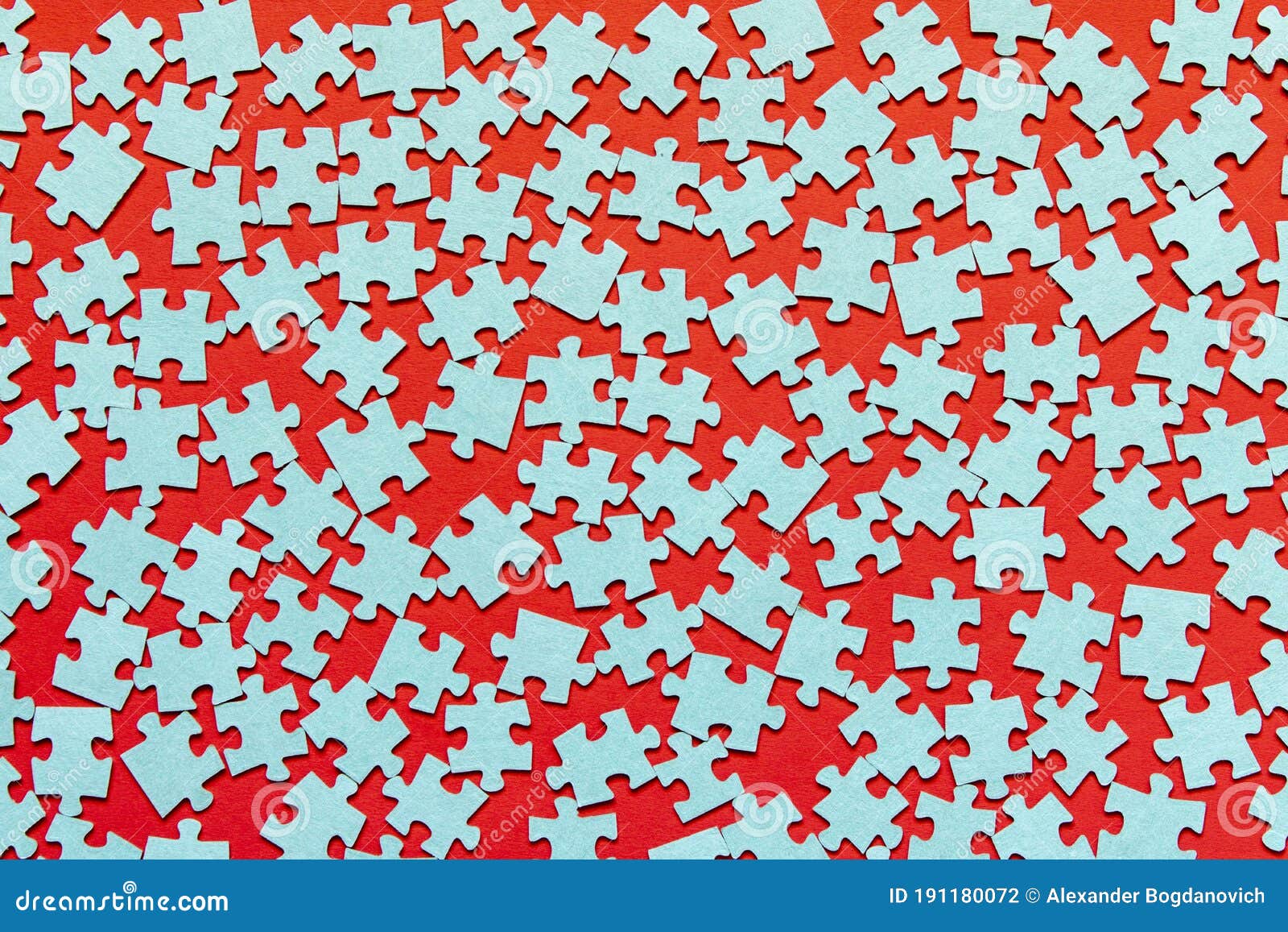 Puzzle. Many Puzzle Pieces on a Red Background Stock Photo - Image of ...