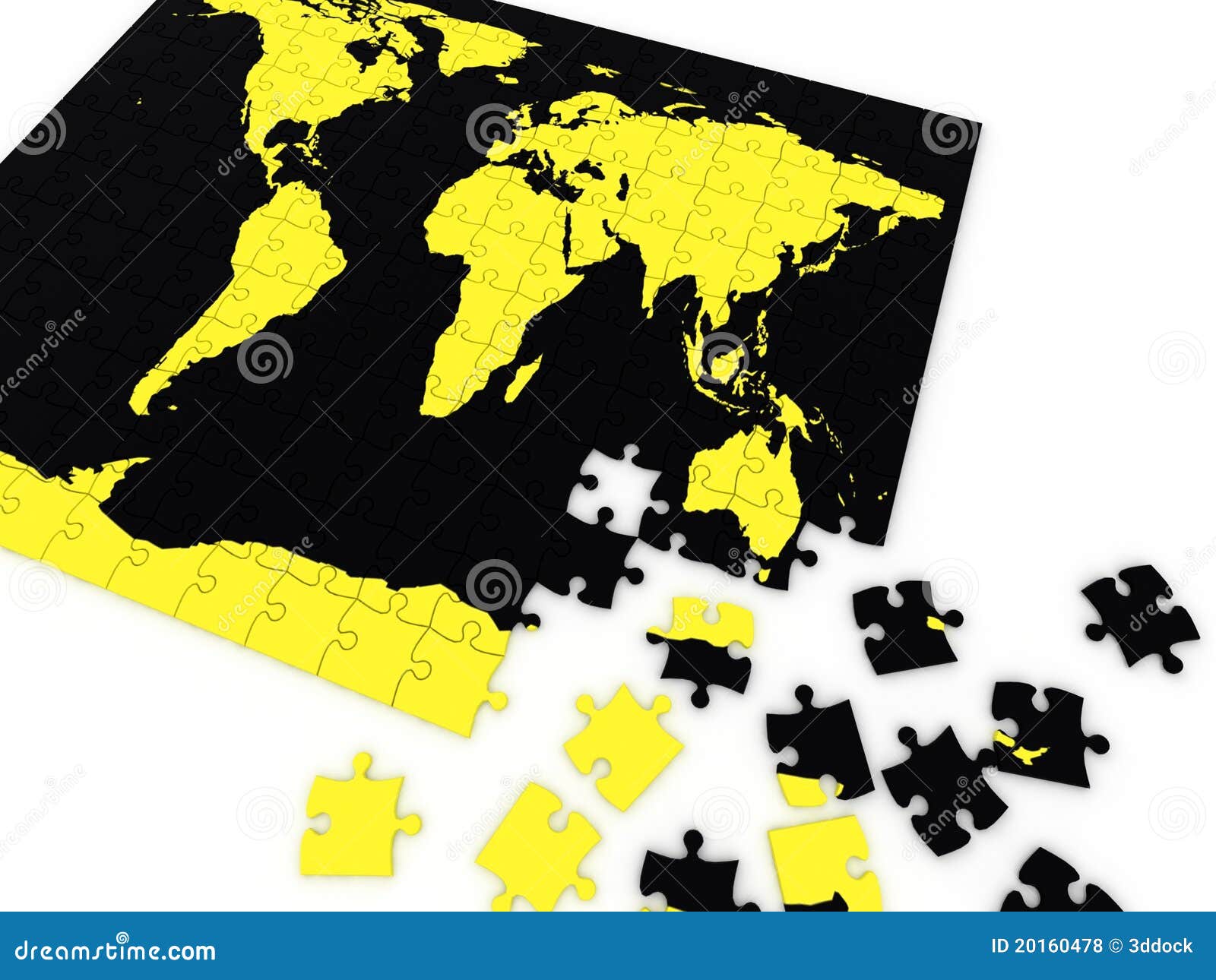 Puzzle map stock illustration. Illustration of piece - 20160478