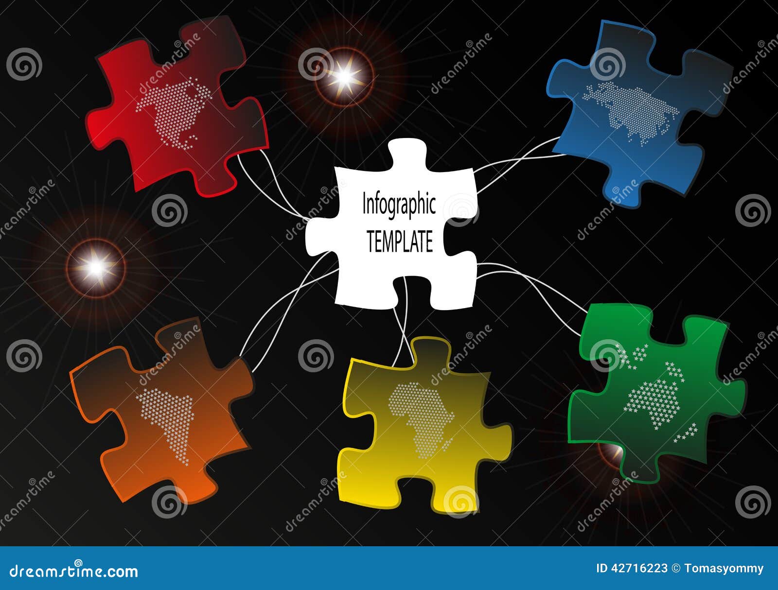 Puzzle map stock vector. Illustration of pieces, business - 42716223