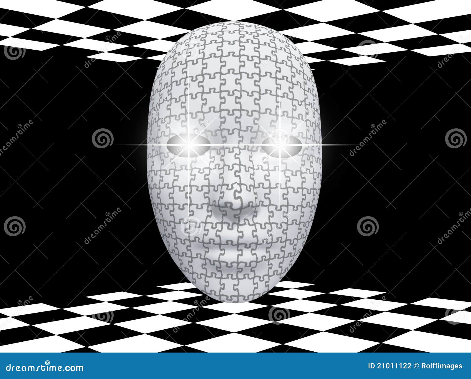 Puzzle Mask stock illustration. Illustration of costume - 21011122