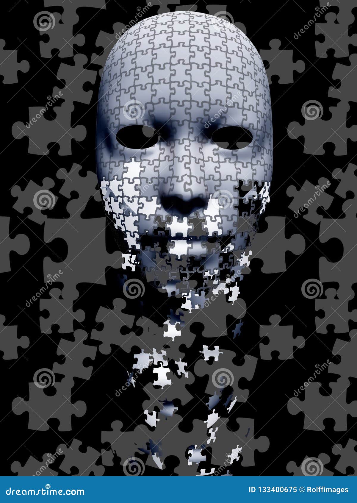 Puzzle Mask stock illustration. Illustration of mask - 133400675
