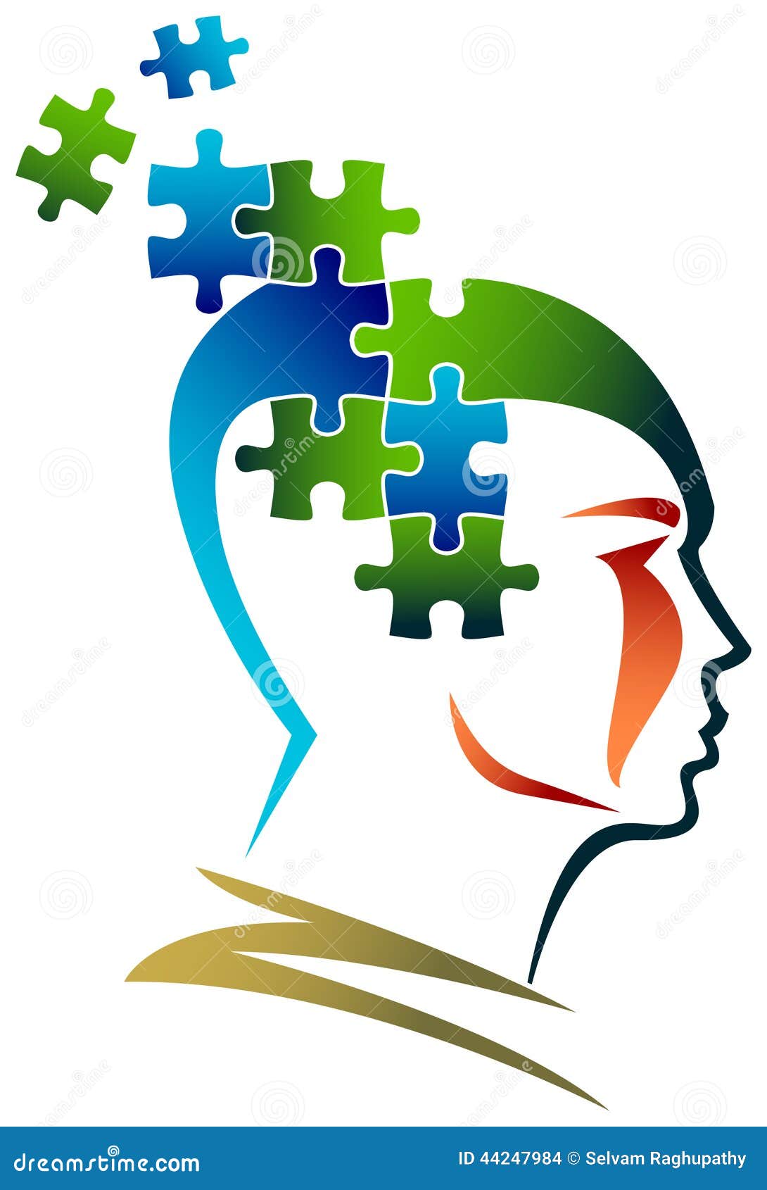 Puzzle mind stock vector. Illustration of icon, health - 44247984