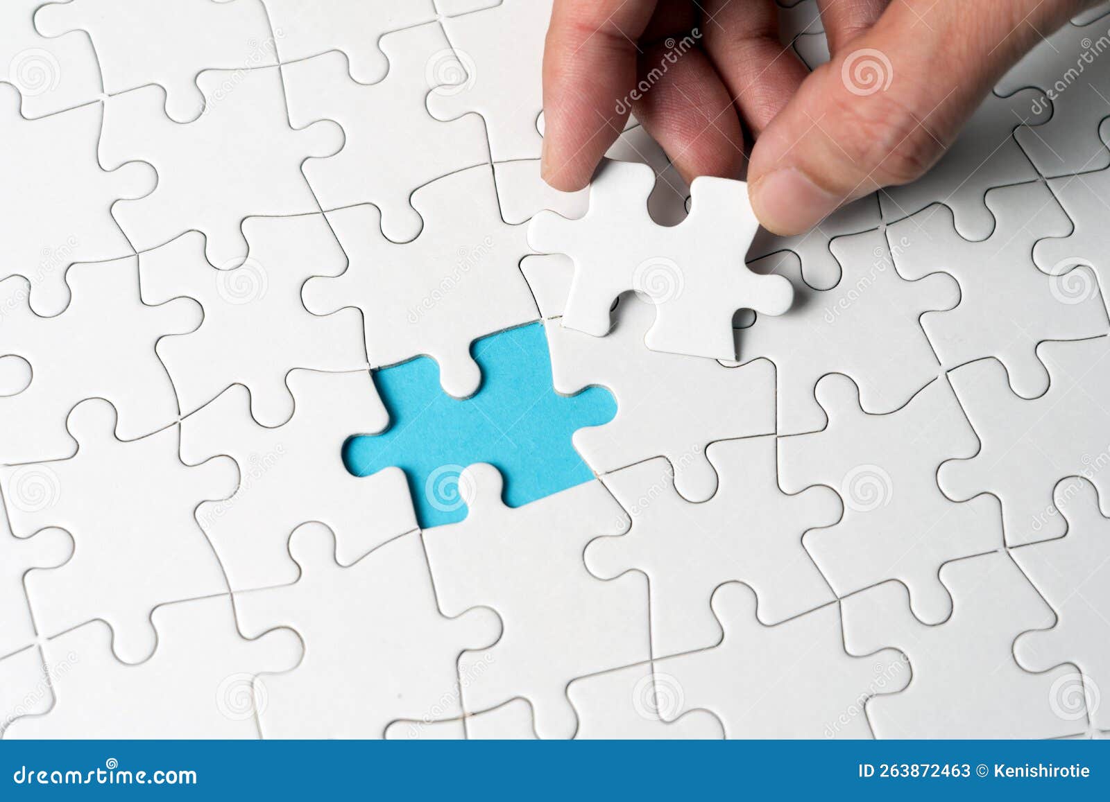 Puzzle with missing piece stock image. Image of complete - 263872463