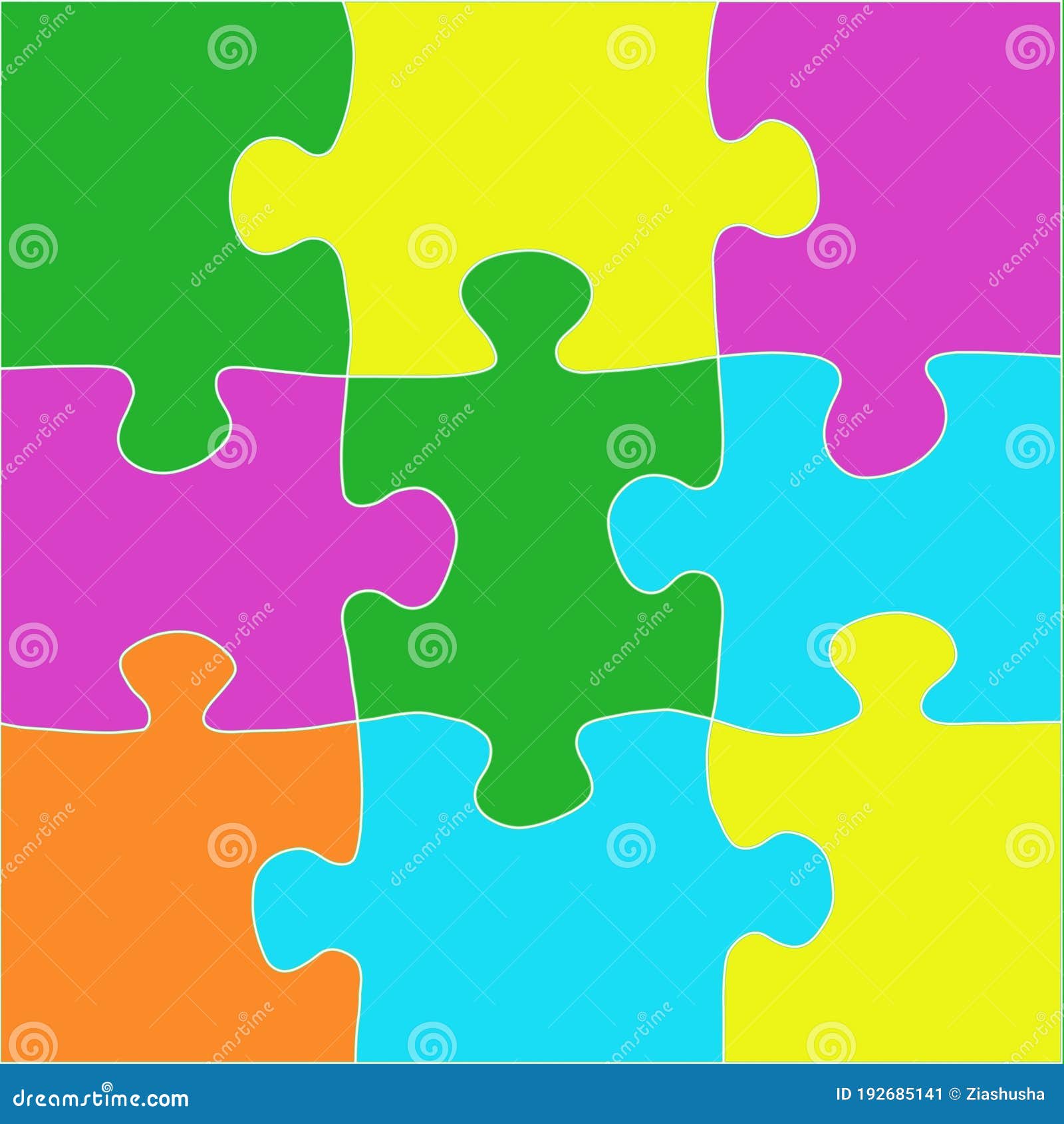 Puzzle Multicolore Avec Un Contour Blanc Image stock - Image du enjeu ...