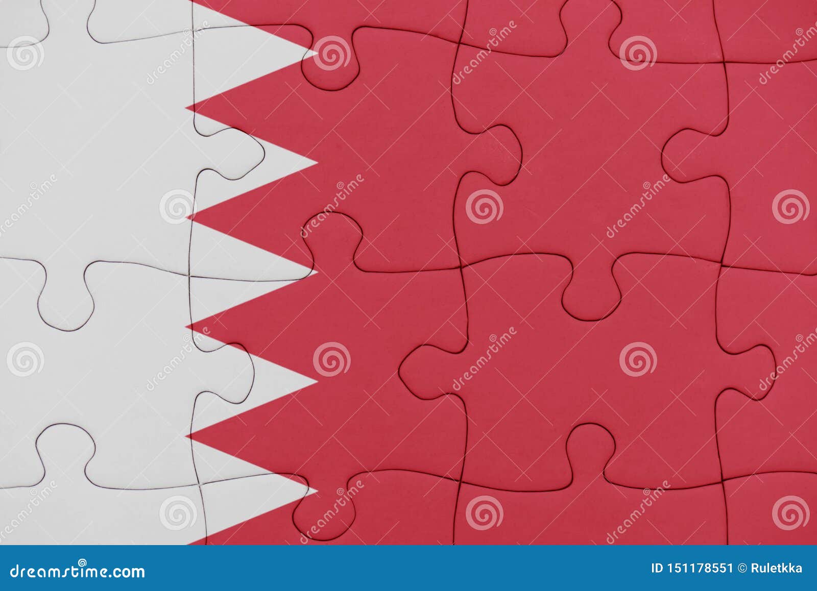 Puzzle with the National Flag of Bahrain Stock Image - Image of bahrain ...
