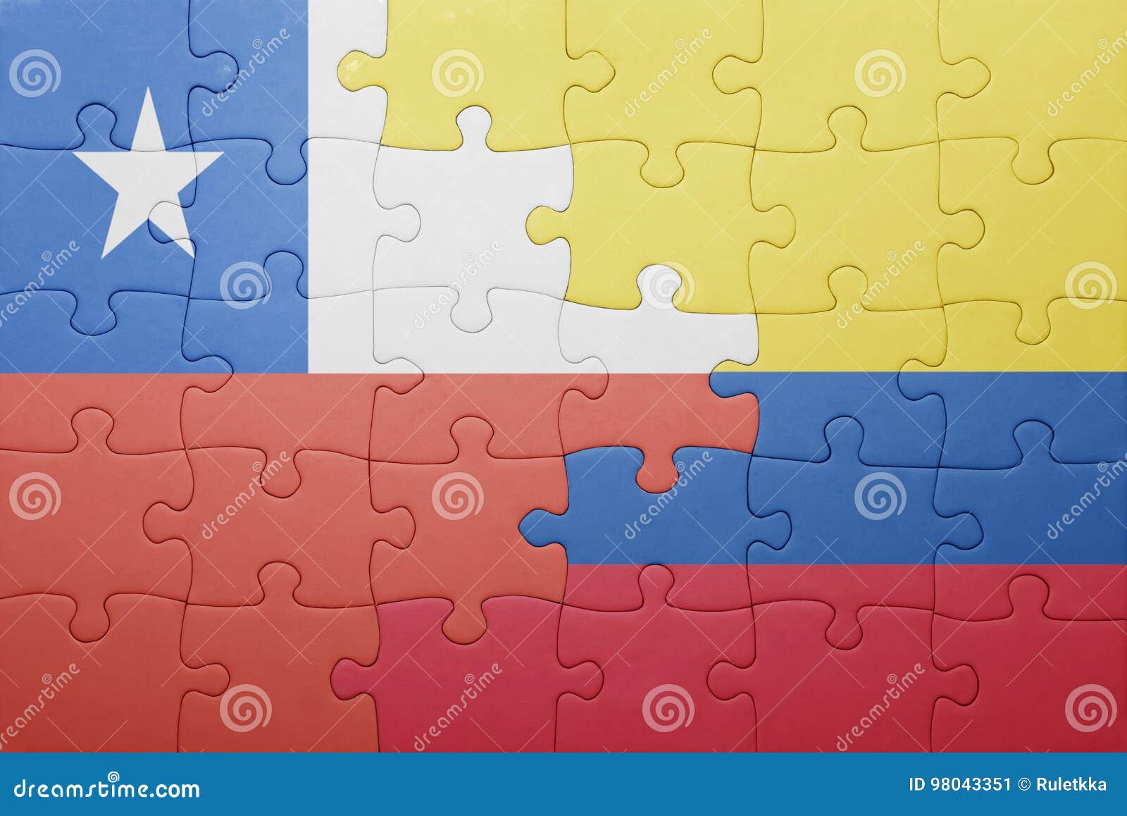 Puzzle with the National Flag of Colombia and Chile Stock Image - Image ...