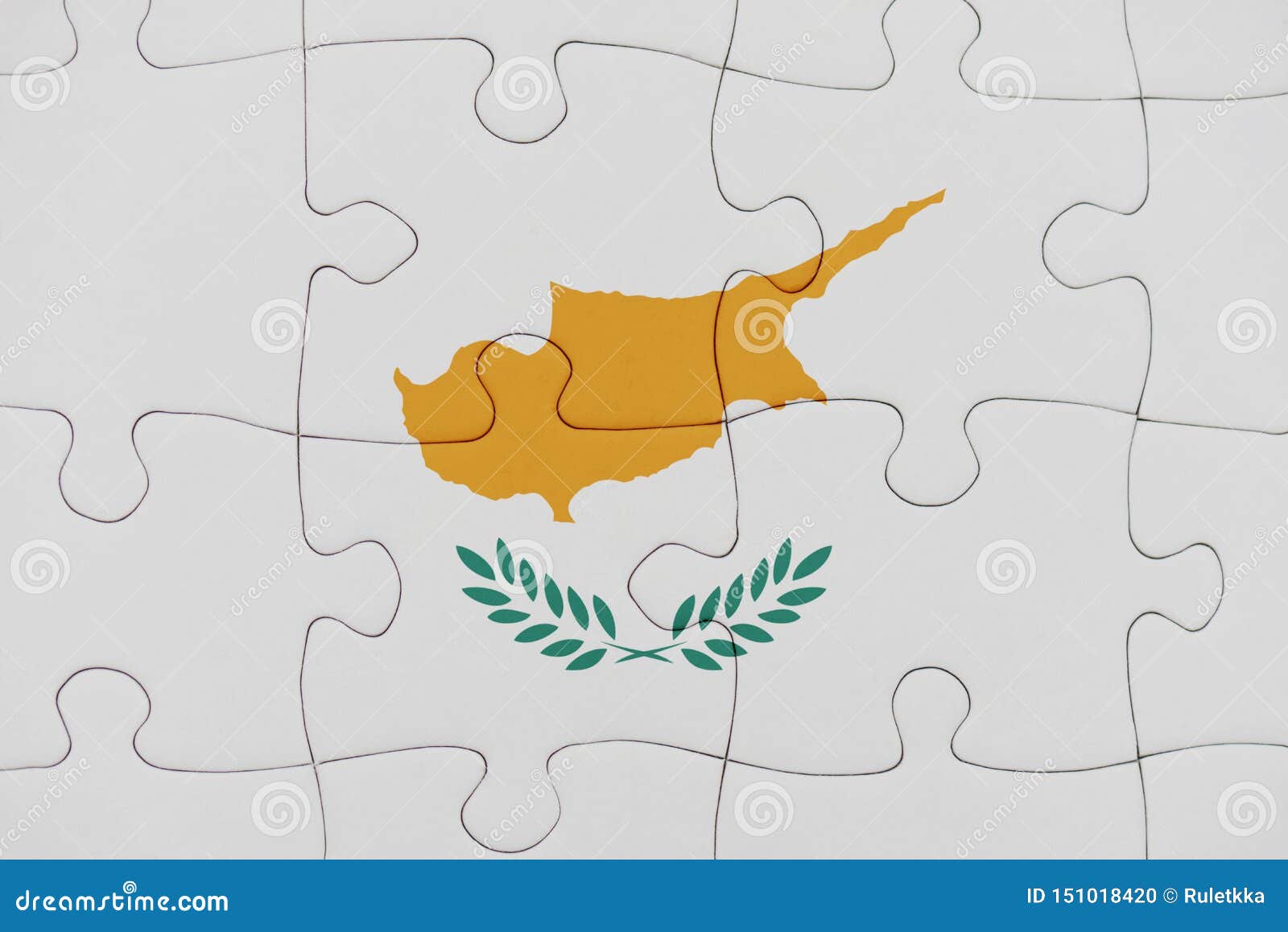 Puzzle with the National Flag of Cyprus Stock Photo - Image of freedom ...