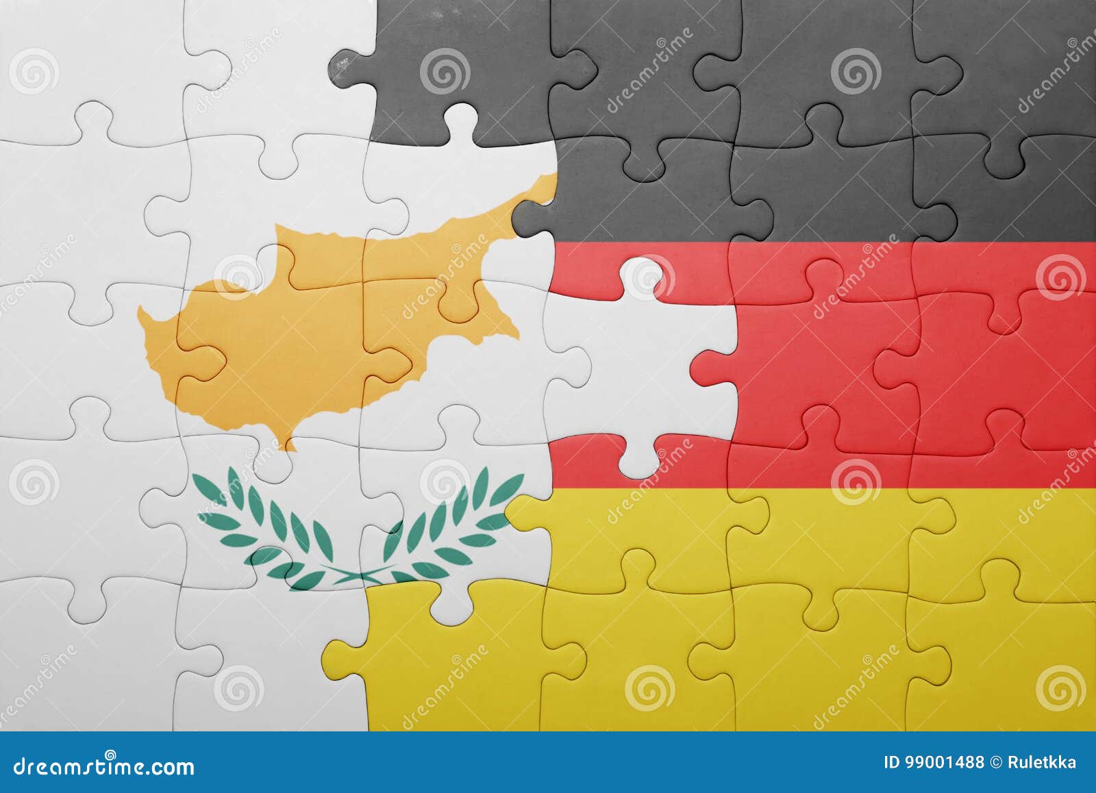 Puzzle with the National Flag of Cyprus and Germany Stock Photo - Image ...