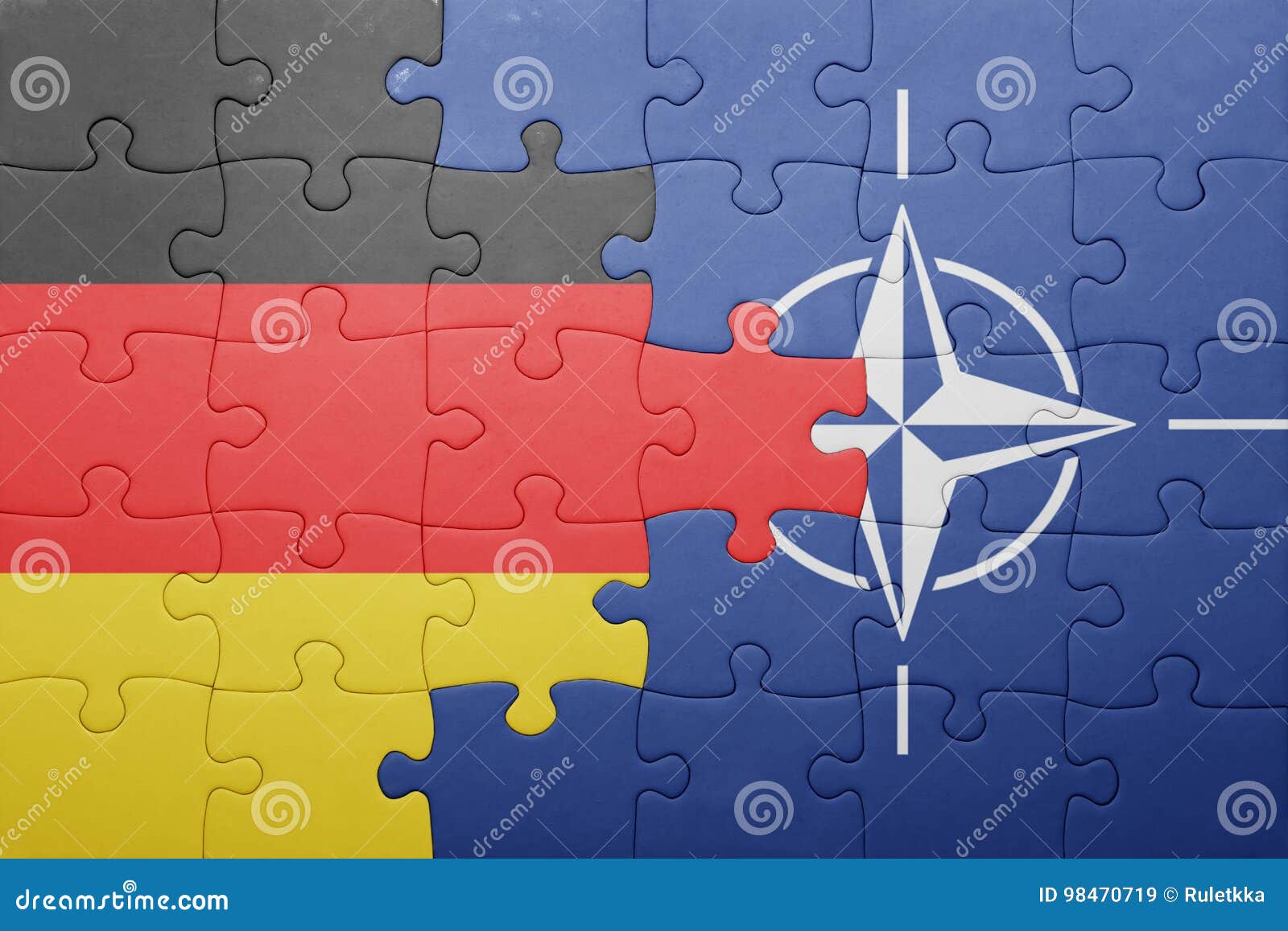 Puzzle with the National Flag of Germany and Nato Stock Image - Image ...