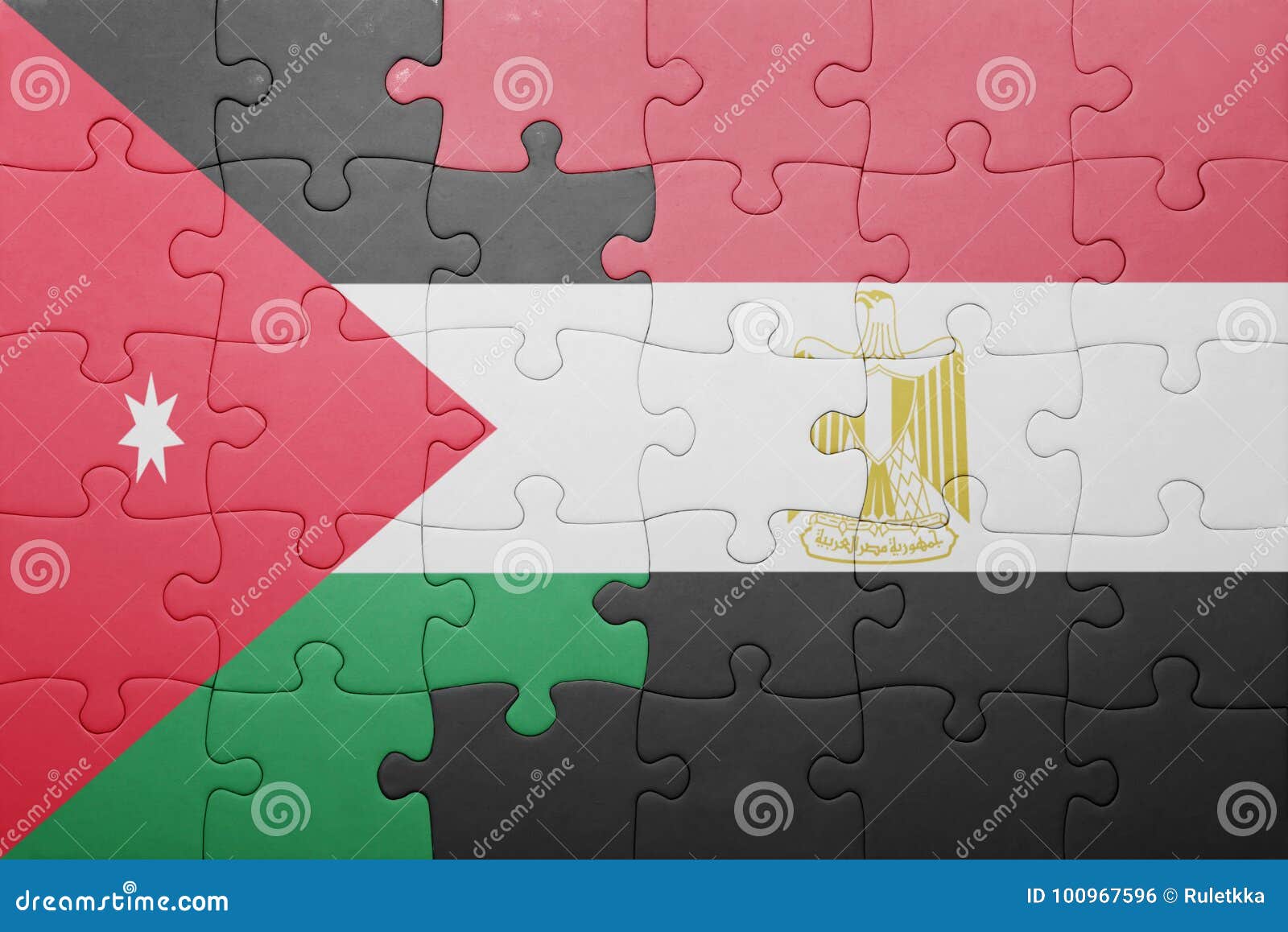 Puzzle with the National Flag of Jordan and Egypt. Stock Illustration ...