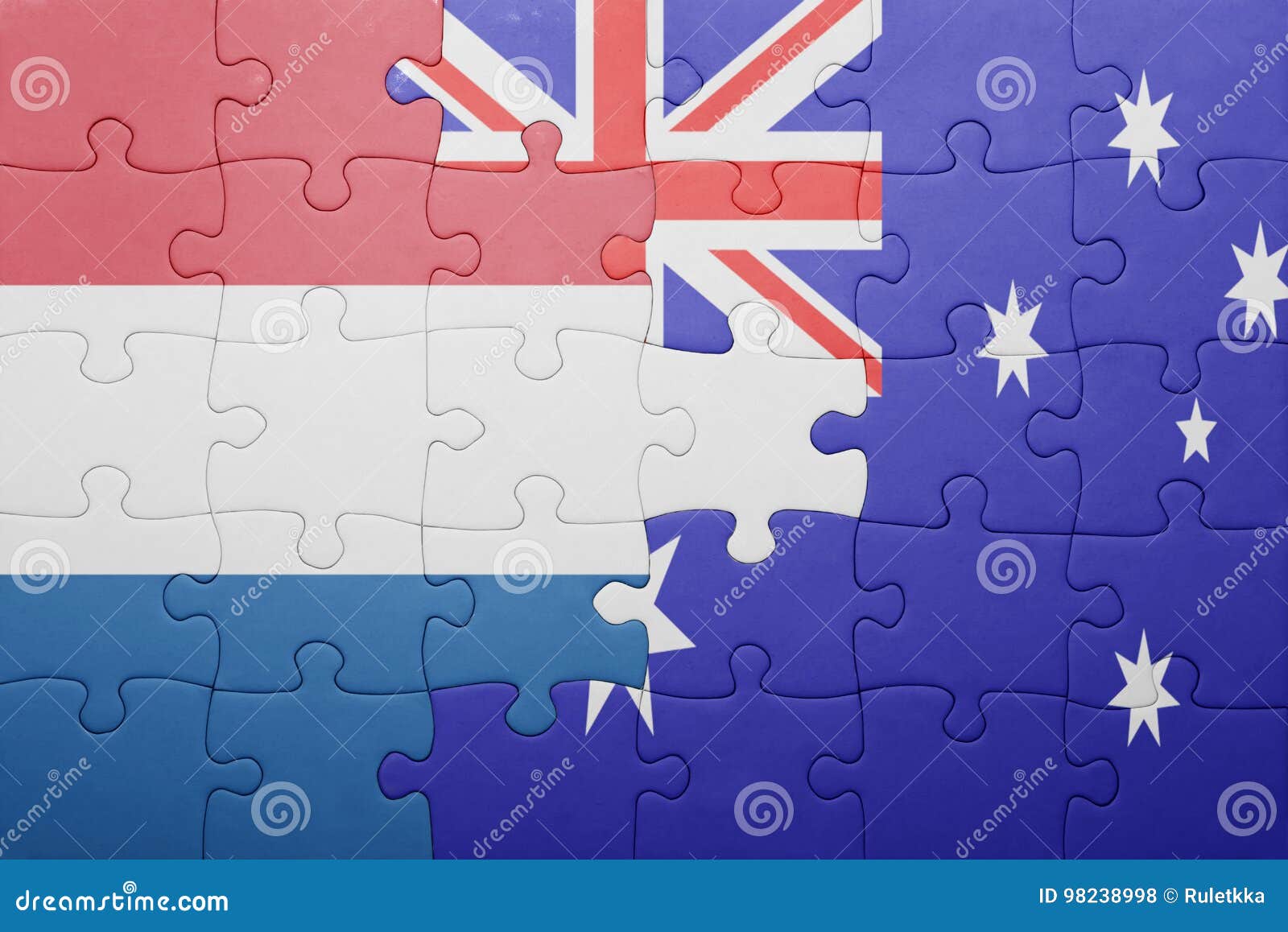 Puzzle with the National Flag of Netherlands and Australia Stock Photo ...