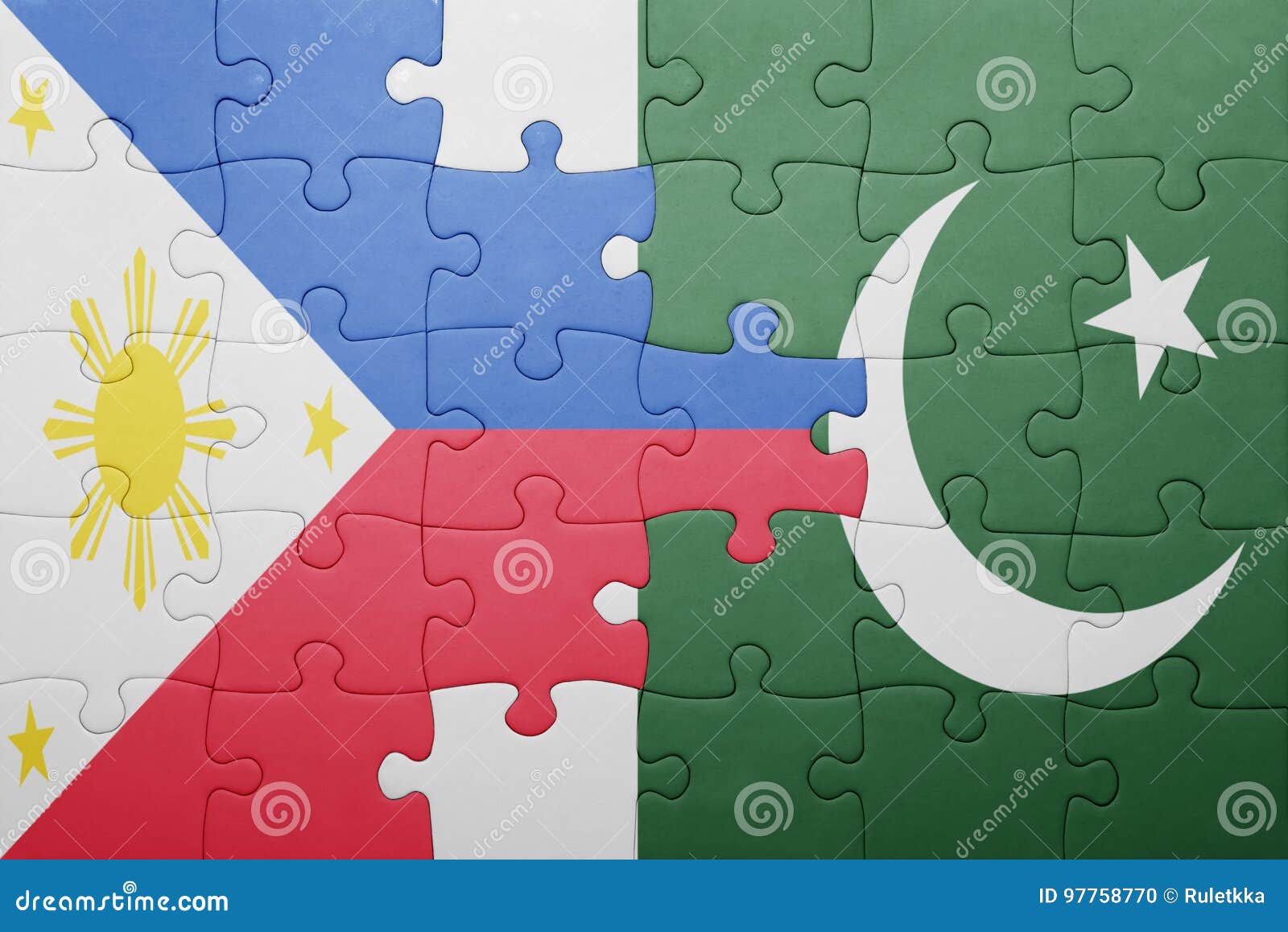 Puzzle with the National Flag of Pakistan and Philippines Stock Photo ...