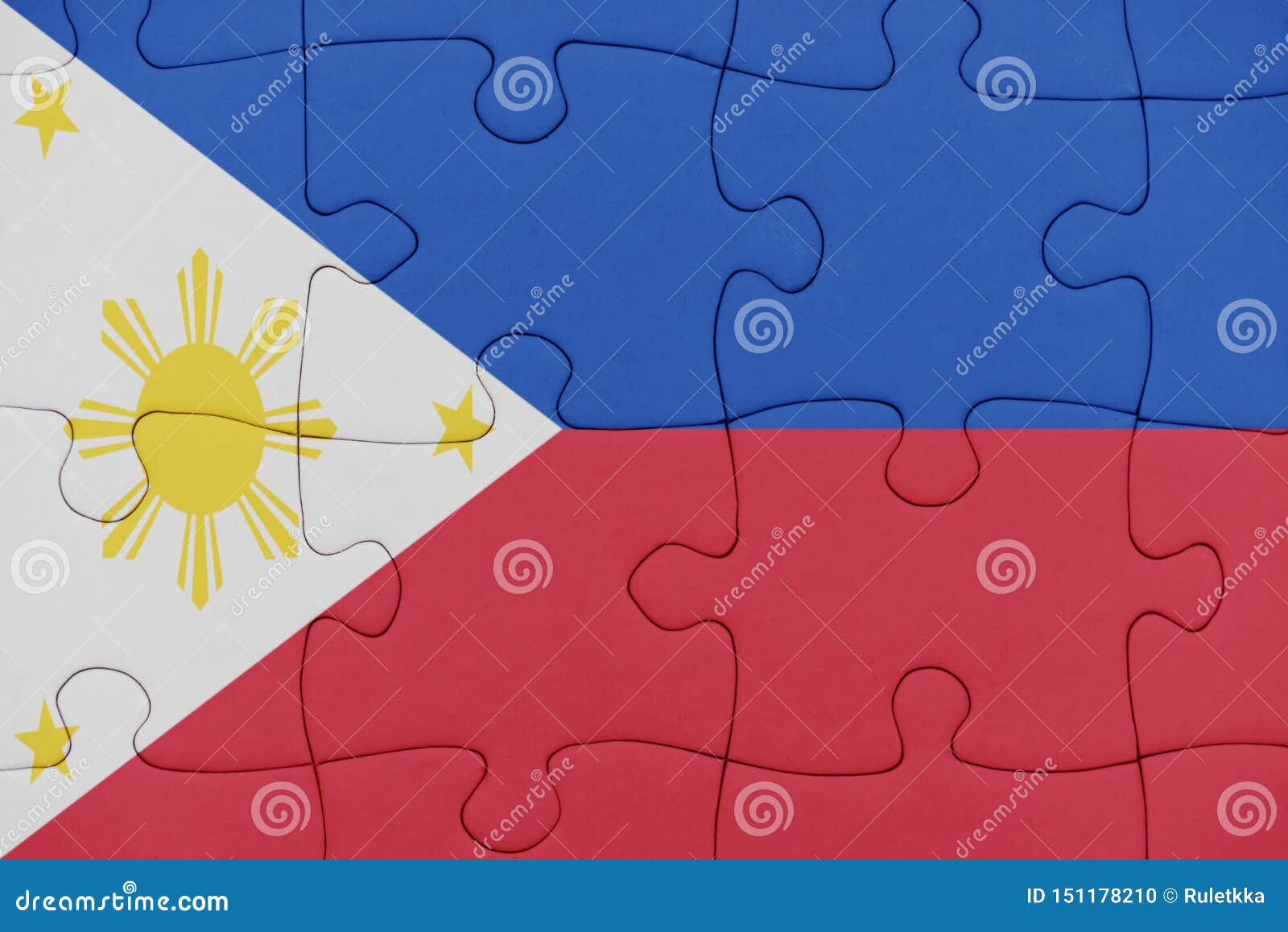 Puzzle with the National Flag of Philippines Stock Photo - Image of ...