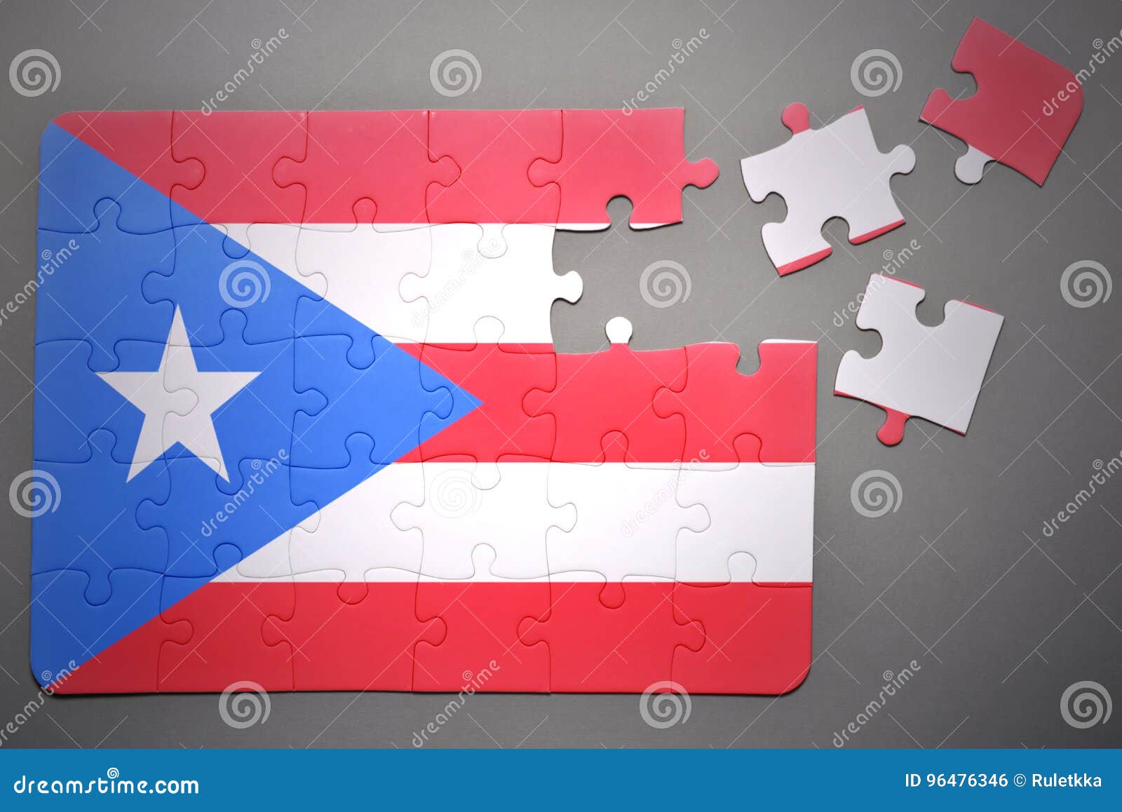 Puzzle with the National Flag of Puerto Rico Stock Photo - Image of ...